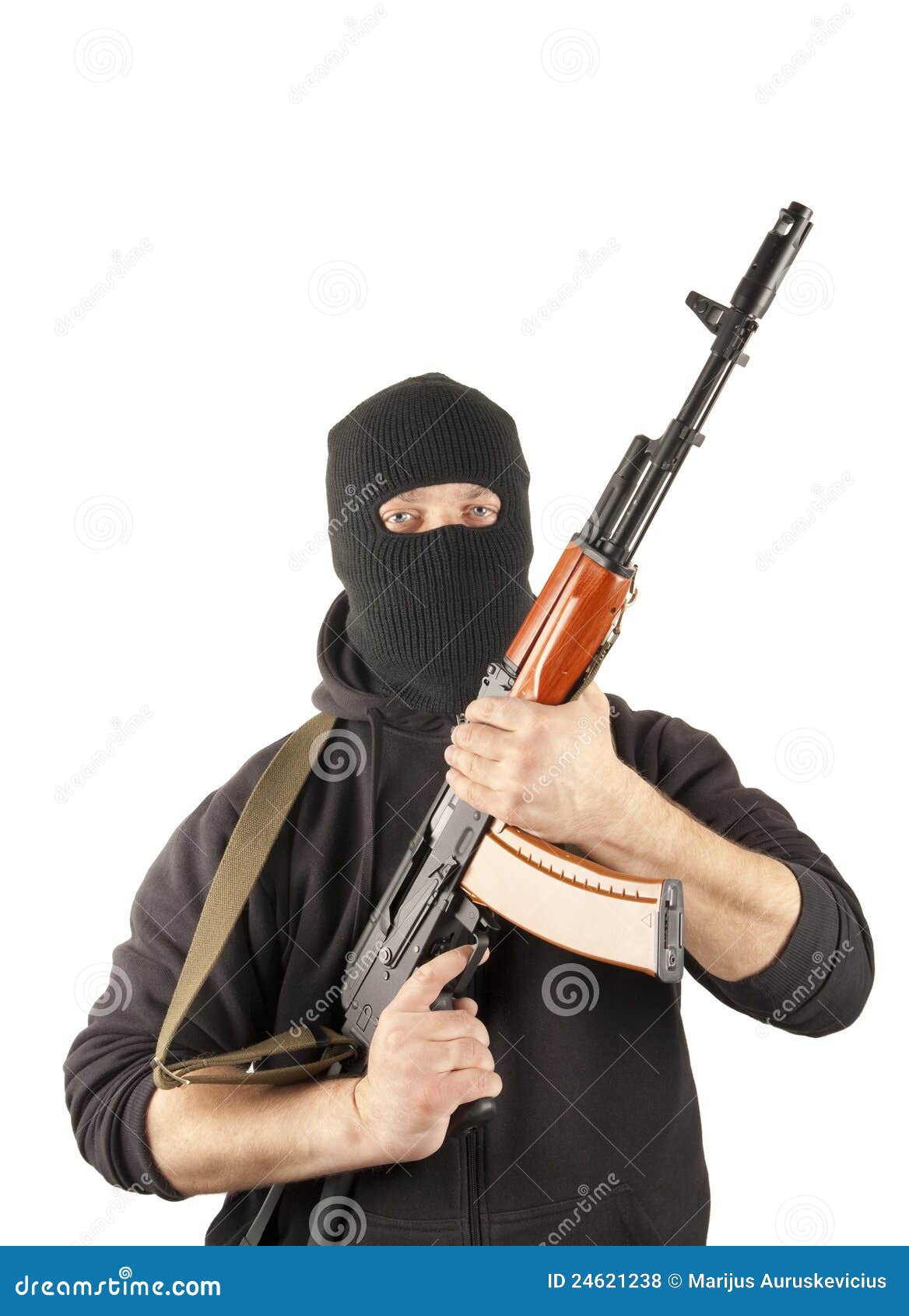 Man In Mask With Gun Royalty Free Stock Photos - Image: 24621238