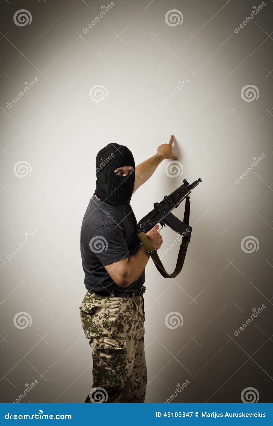 Man in mask with gun stock image. Image of rescue, disaster - 45103347