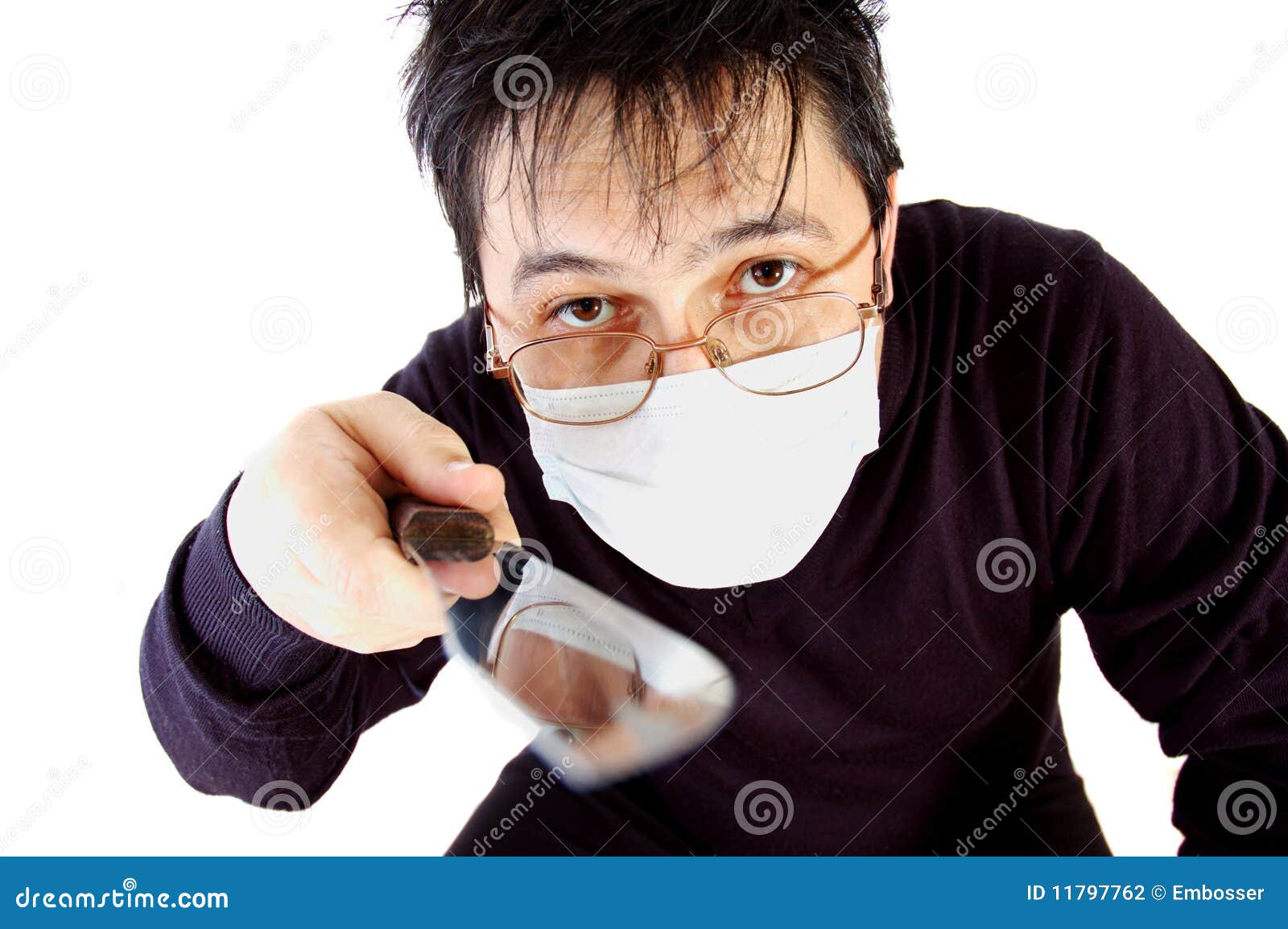 Man in a mask with knife stock photo. Image of surgeon - 11797762