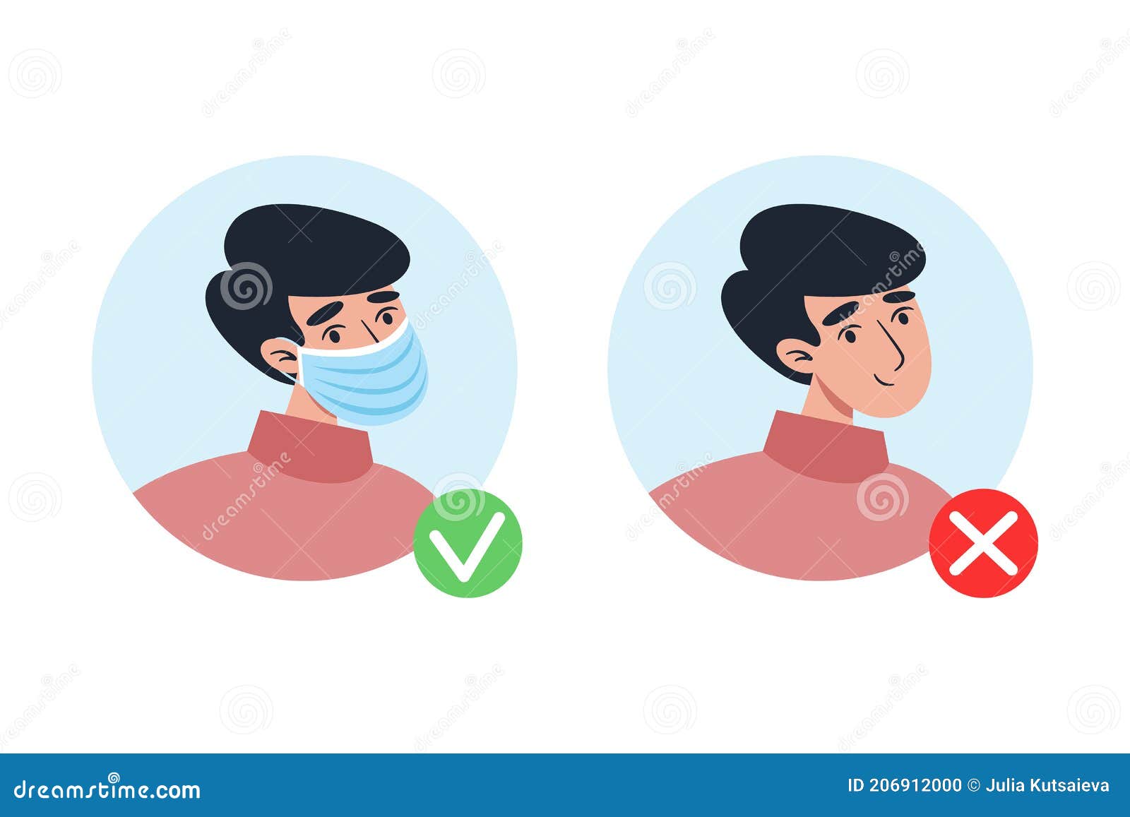 A Man in a Mask and without a Mask, No Entry without a Mask Stock ...