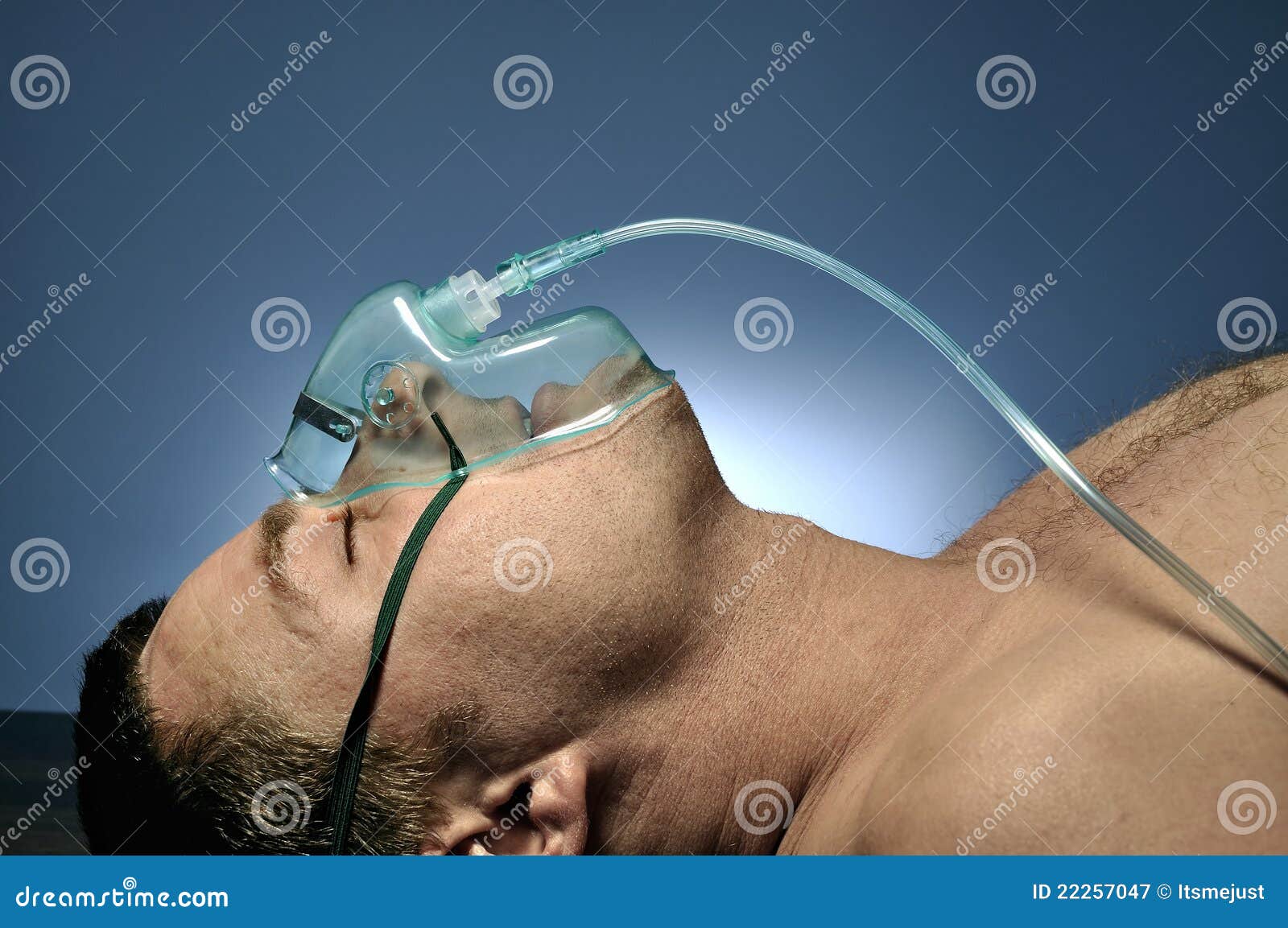 Man in mask oxygen. stock image. Image of patient, exhale - 22257047