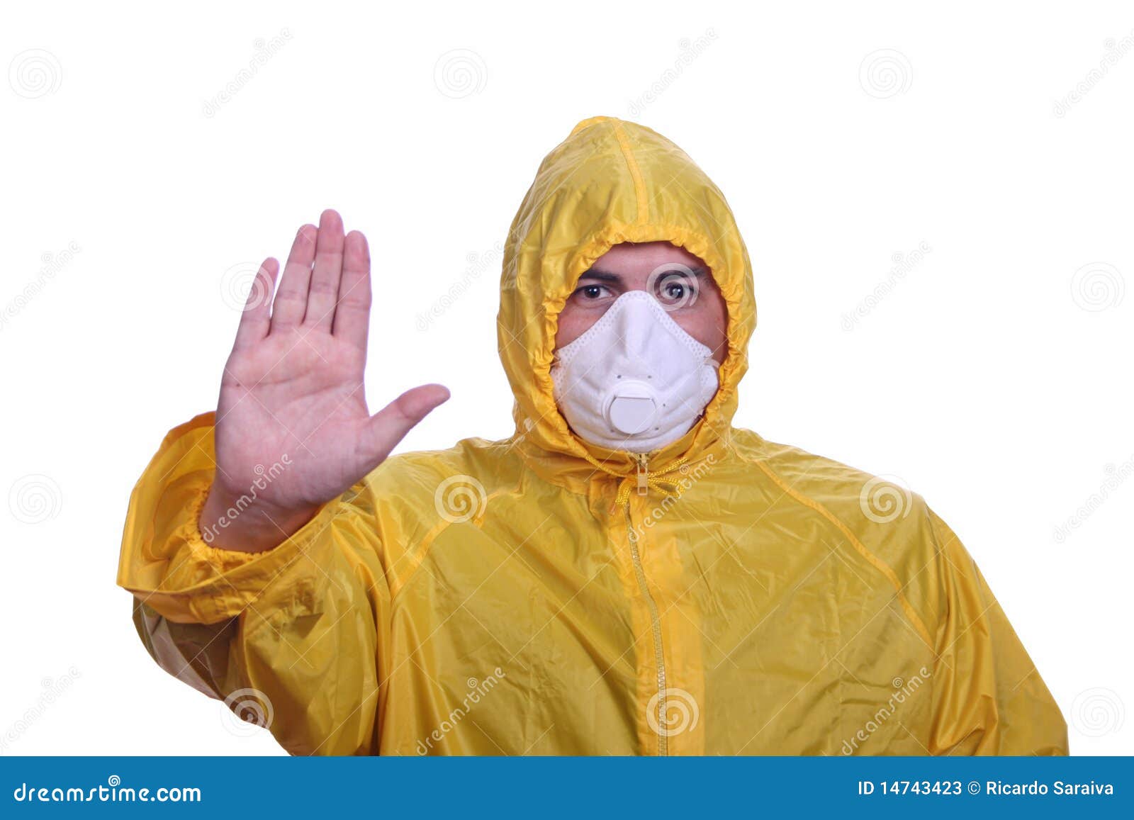 Man with Mask and Rain Protection Stock Image - Image of business ...