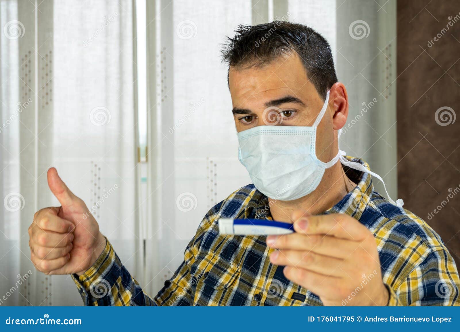 Man with Mask Relieved because of Covid-19 Stock Image - Image of ...