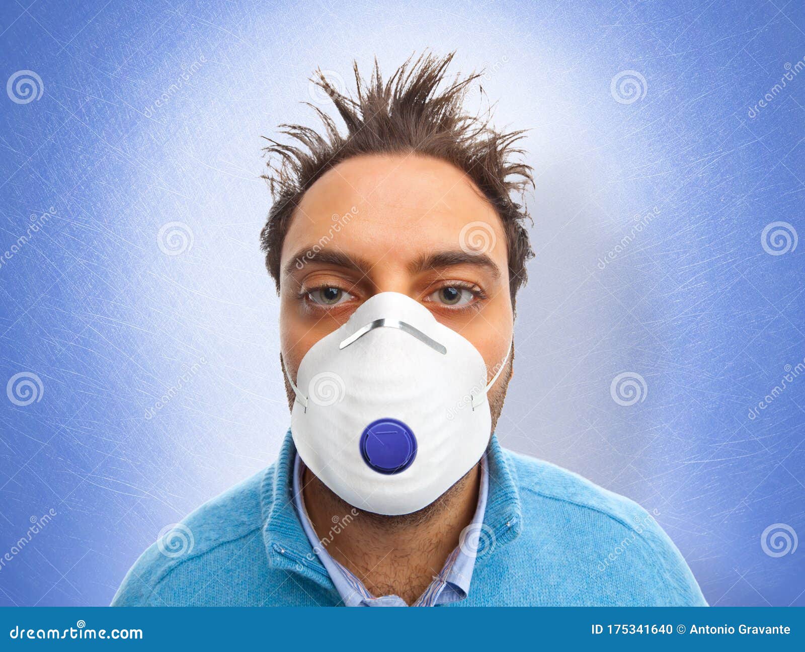 Man with Mask Respiratory Protection for Virus Stock Photo - Image of ...