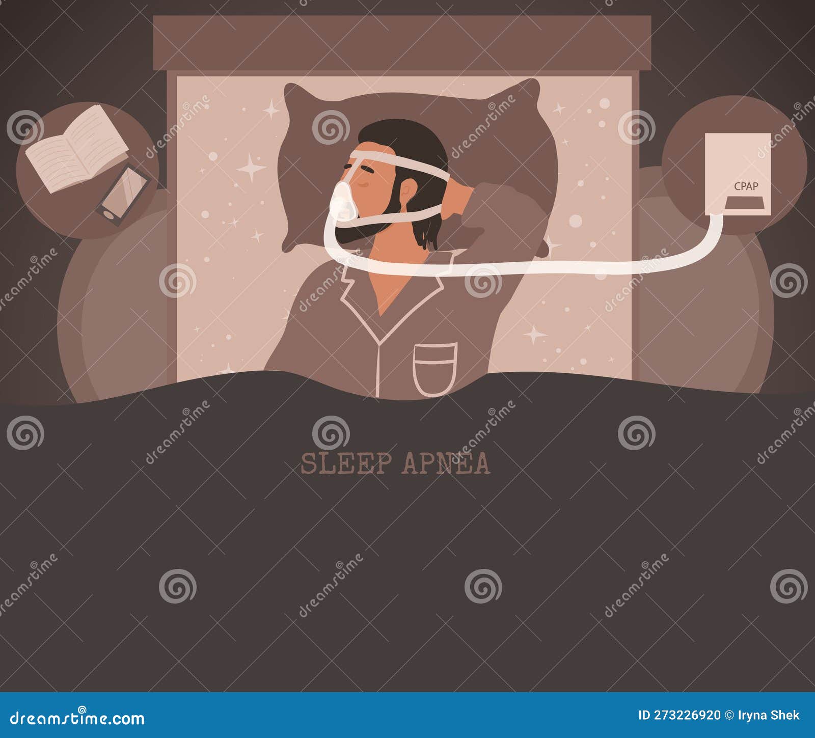 Man in Mask Sleeping with Cpap, Sleep Apnea Stock Vector - Illustration ... Man in Mask Sleeping with Cpap, Sleep Apnea Stock Vector - Illustration ...
