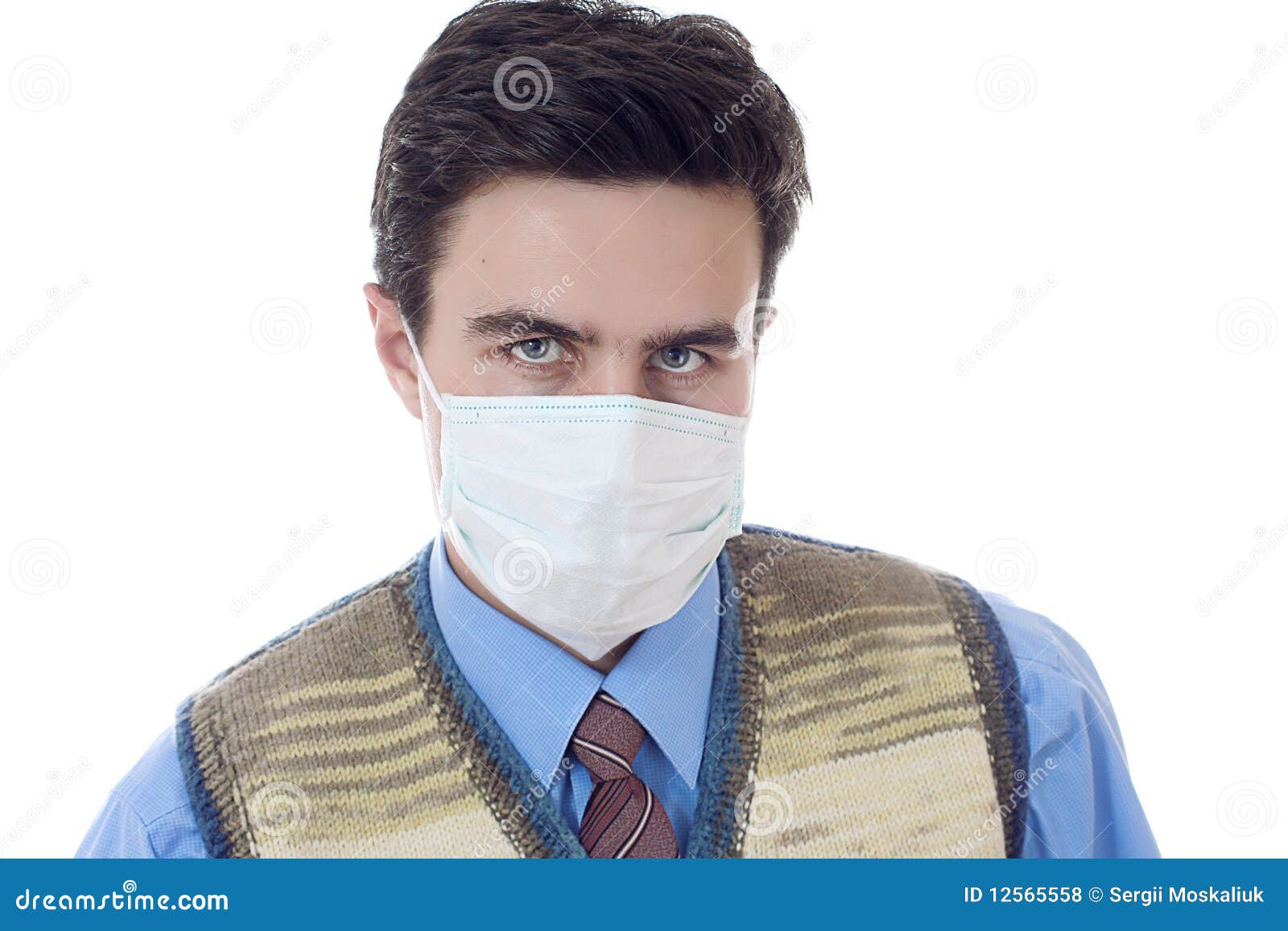 Man in Mask at White Background Stock Photo - Image of business ...