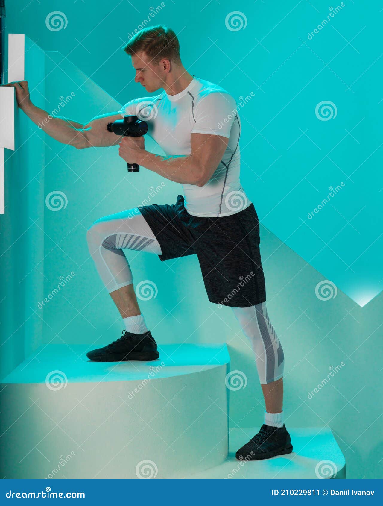 Man with Massage Percussion Device Stock Image - Image of recovery ...