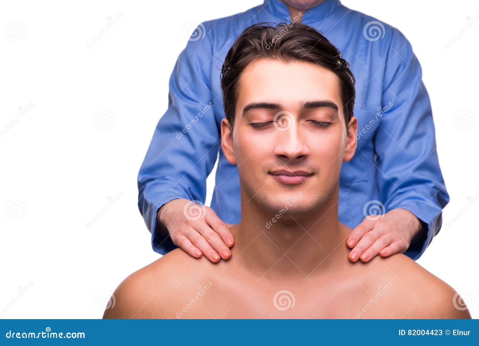 The Man during Massage Session Isolated on White Stock Image - Image of ...