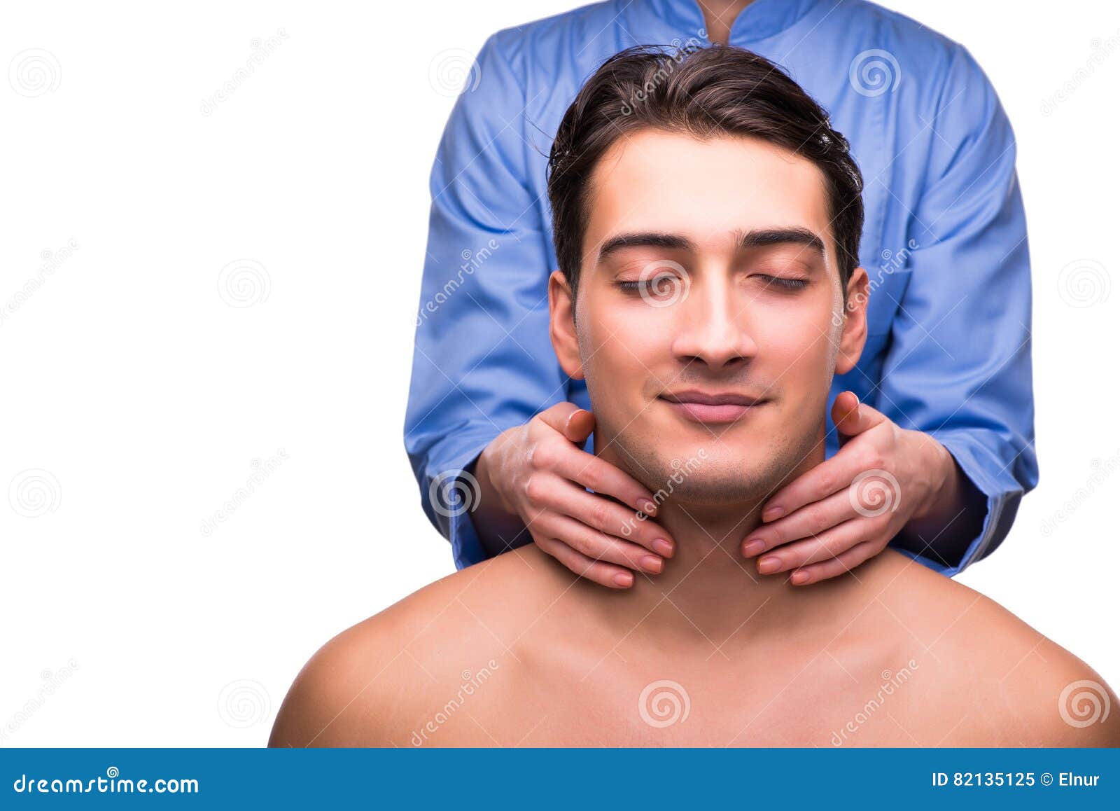 The Man during Massage Session Isolated on White Stock Image - Image of ...