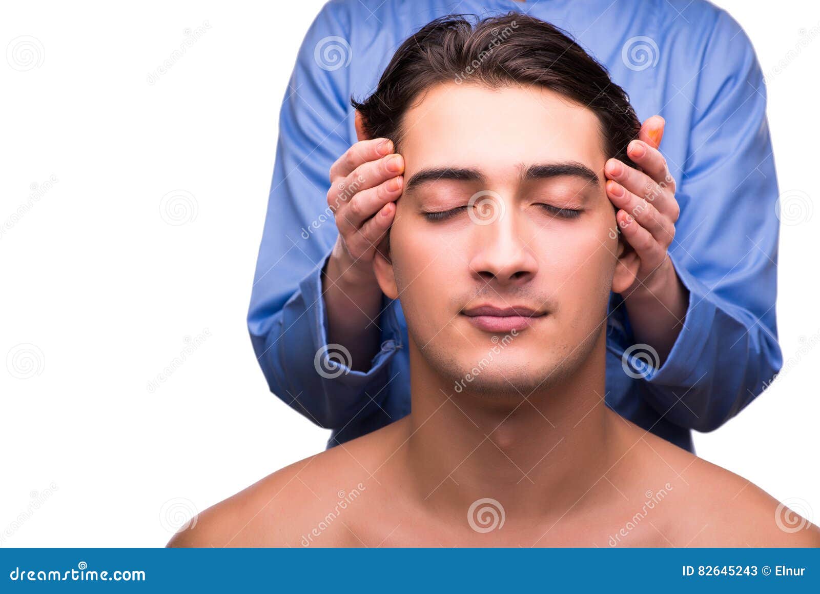 The Man during Massage Session Isolated on White Stock Image - Image of ...