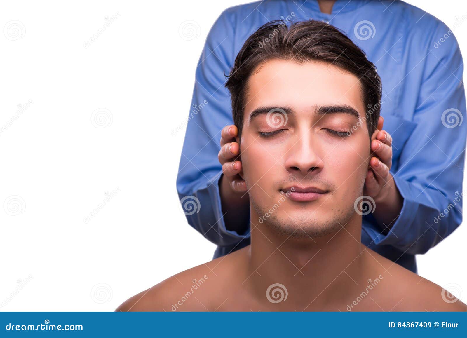 The Man during Massage Session Isolated on White Stock Image - Image of ...