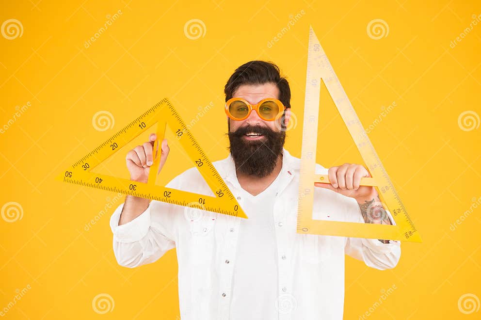 Man Math Lesson. Smart Student. College University Education. Bearded ...