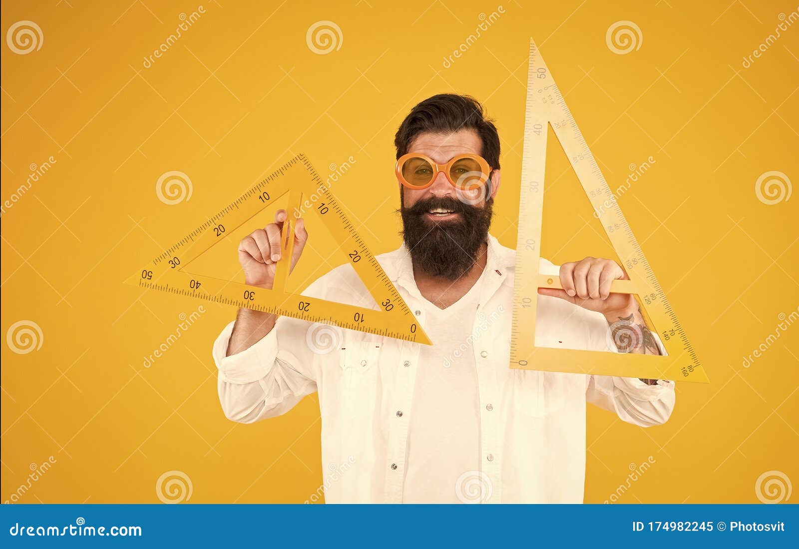 Man Math Lesson. Smart Student. College University Education. Bearded ...