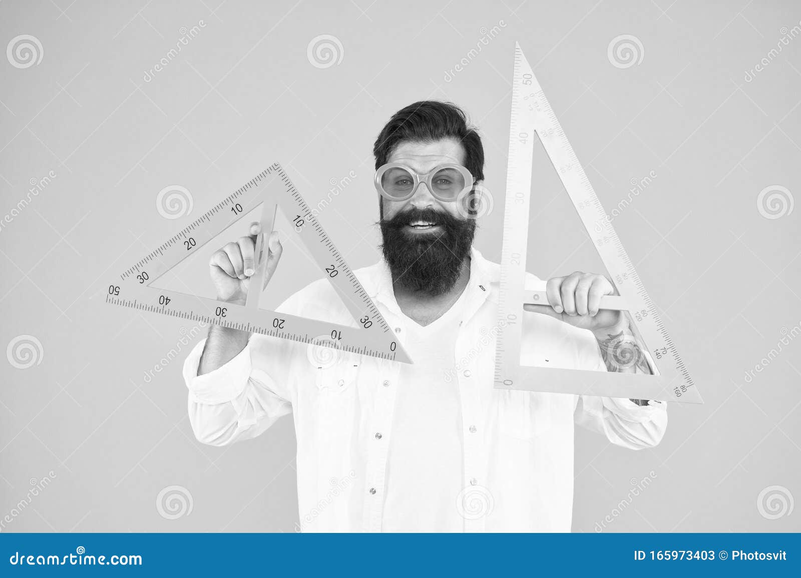 Man Math Lesson. Smart Student. College University Education. Bearded ...