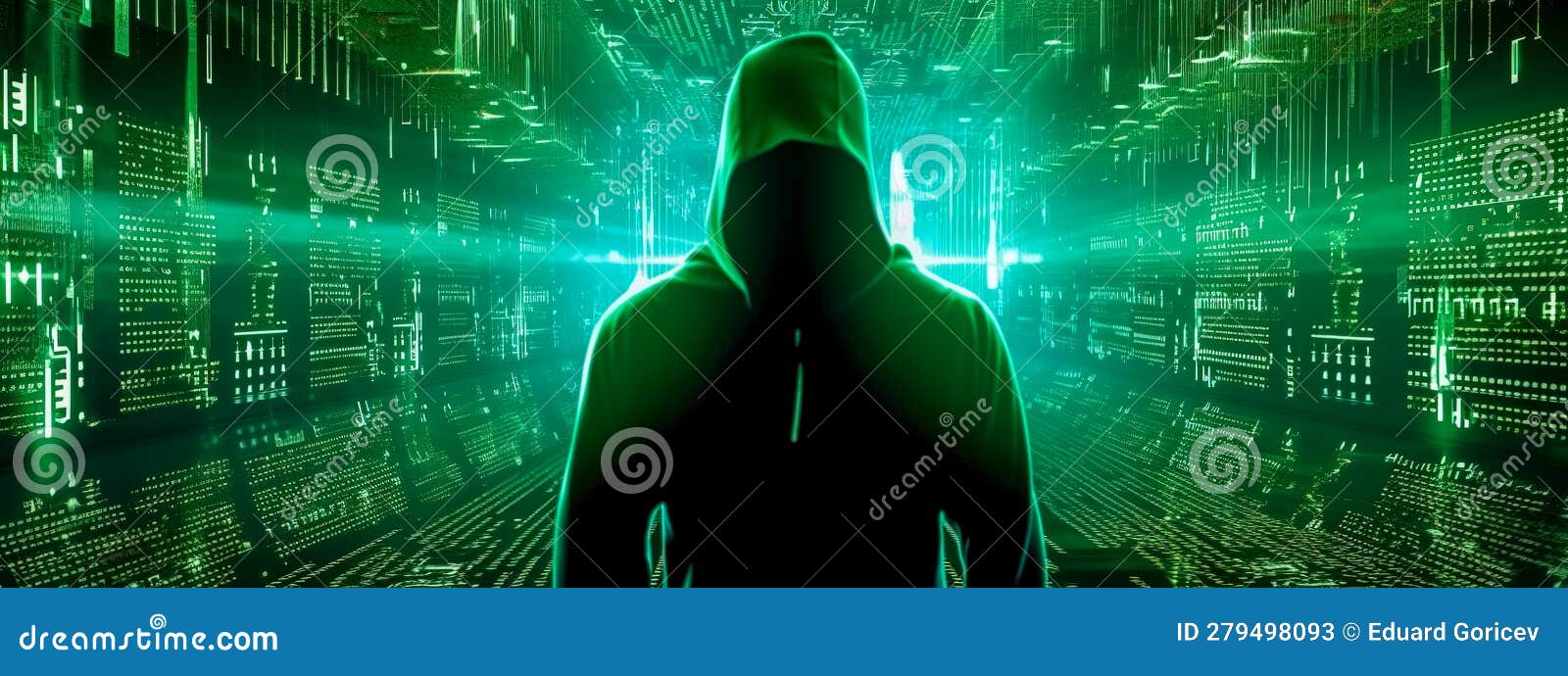 The Man in the Matrix, the Virtual World of the Computer System, Banner ...