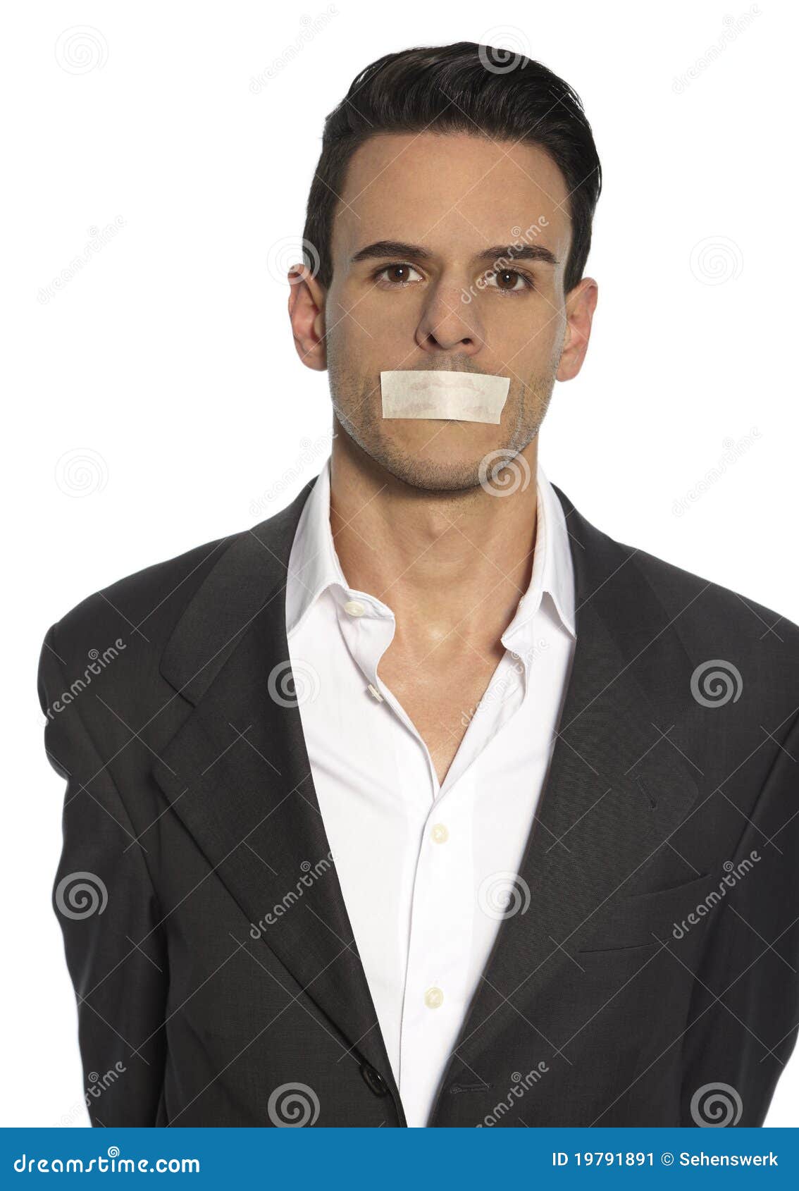 Man may not speak stock image. Image of silent, shot - 19791891