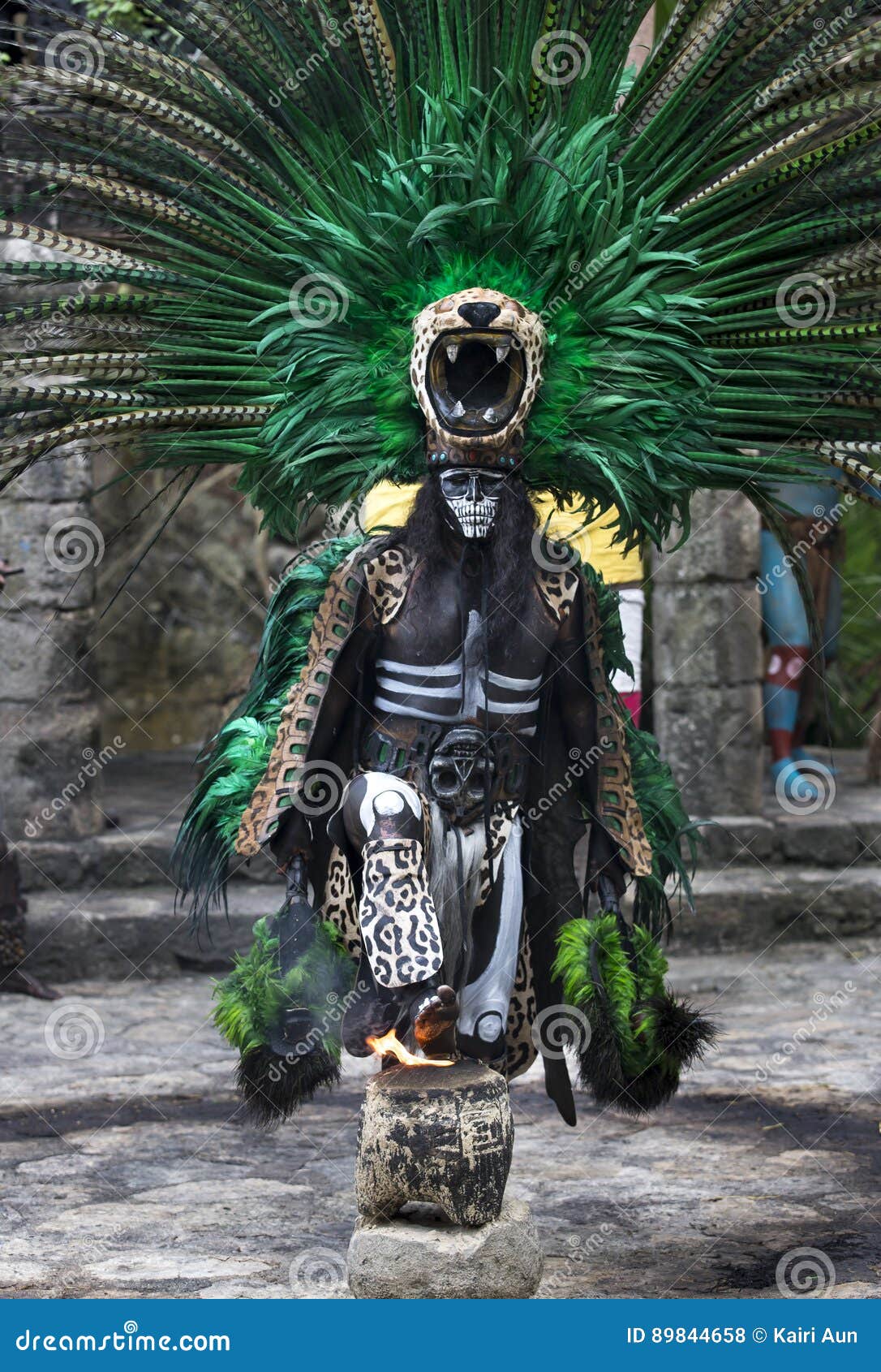 Man in Maya Indian Costume in Tulum, Mexico Editorial Stock Photo ...