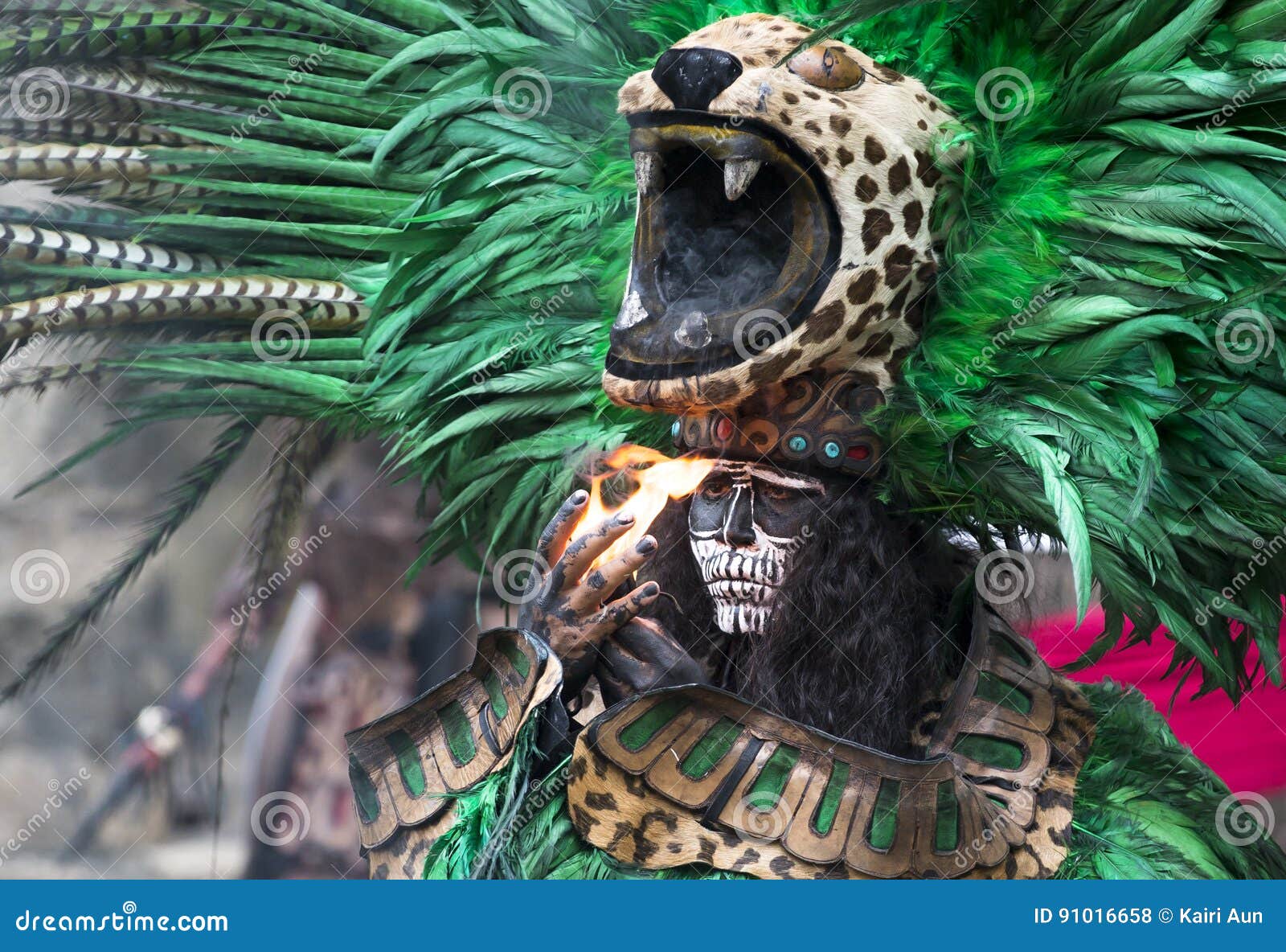 Man in Maya Indian Costume in Tulum, Mexico Editorial Stock Photo ...