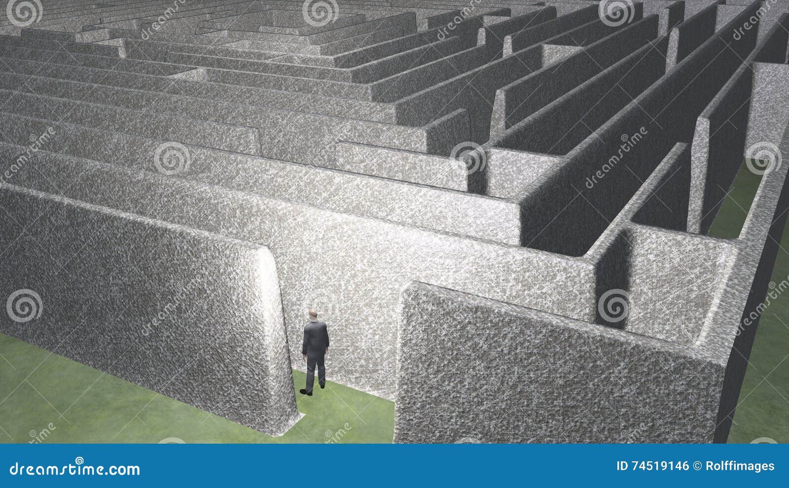 Man and maze stock illustration. Illustration of challenge - 74519146