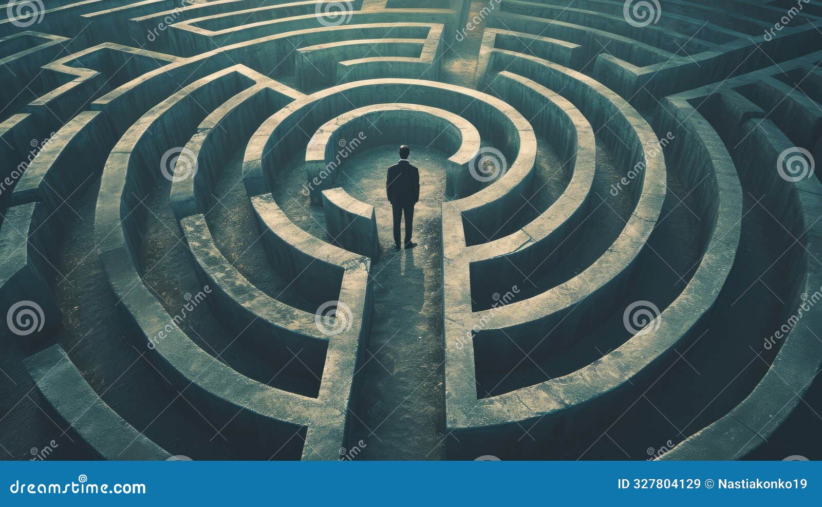 Man in Maze, Navigating the Path To Success Stock Image - Image of ...
