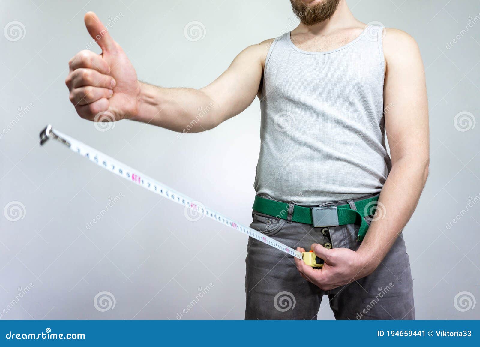 Man Measure His Penis with a Measuring Tape Stock Image - Image of ...