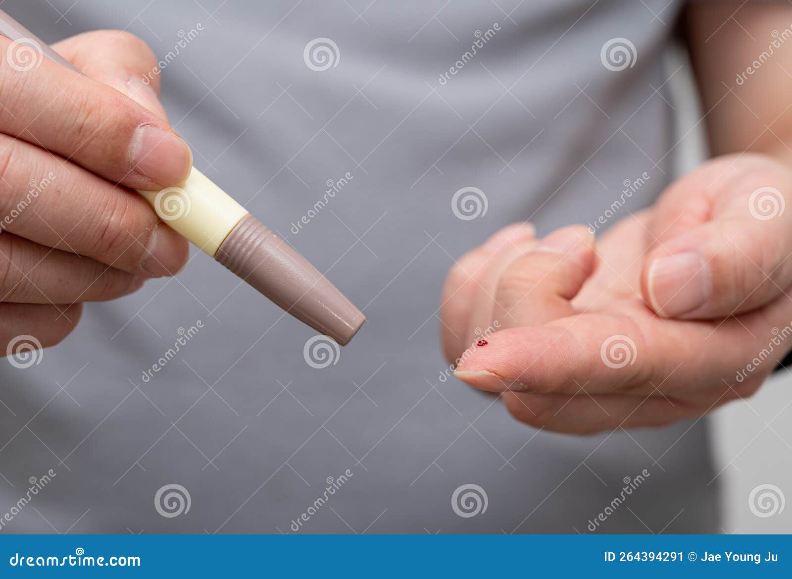Man Measures His Blood Sugar. Glucometer, Blood Sample Test, Diabetes ...