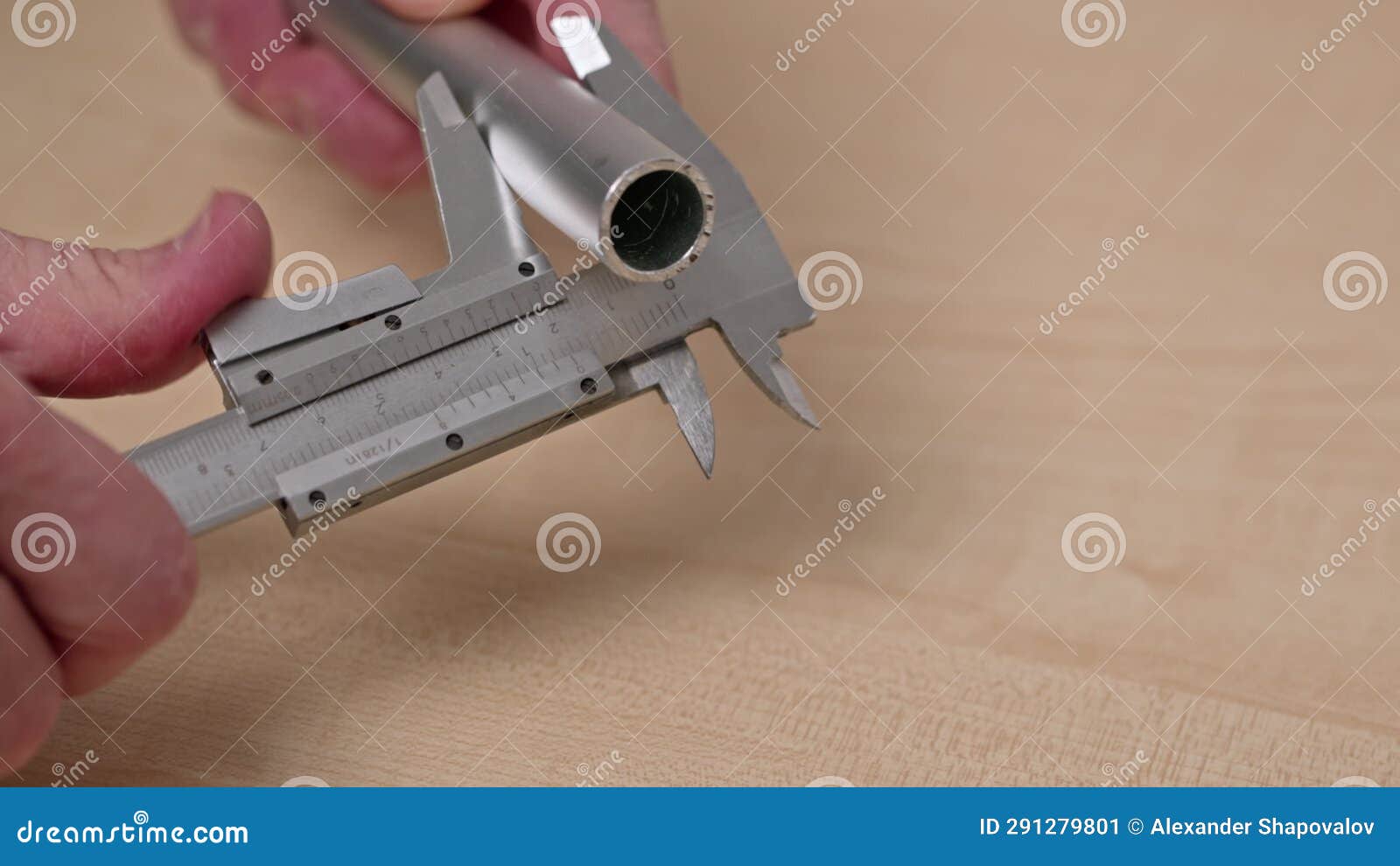 Man Measuring Aluminum Pipe with Calipers. Stock Video - Video of ...