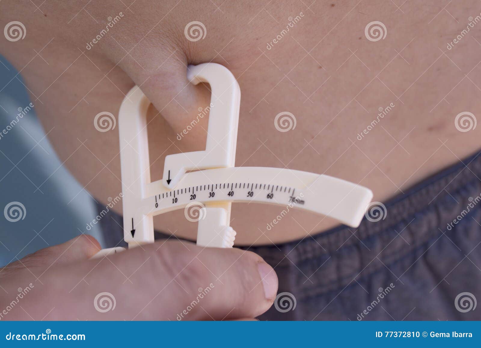 Man Measuring Body Contouring Stock Photo - Image of body, muscular ...