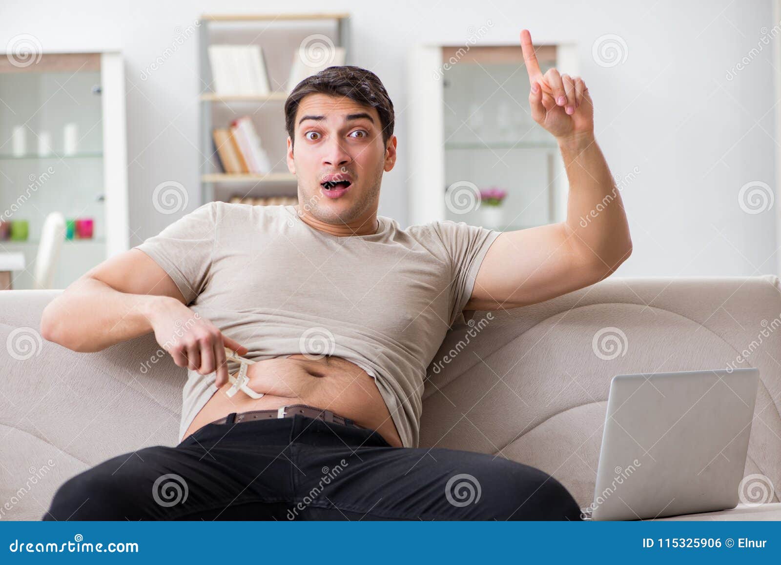 The Man Measuring Body Fat with Calipers Stock Photo - Image of abdomen ...