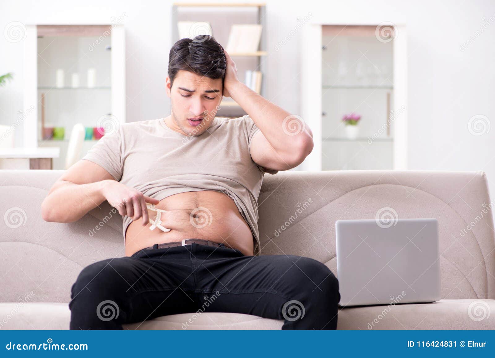 The Man Measuring Body Fat with Calipers Stock Image - Image of body ...