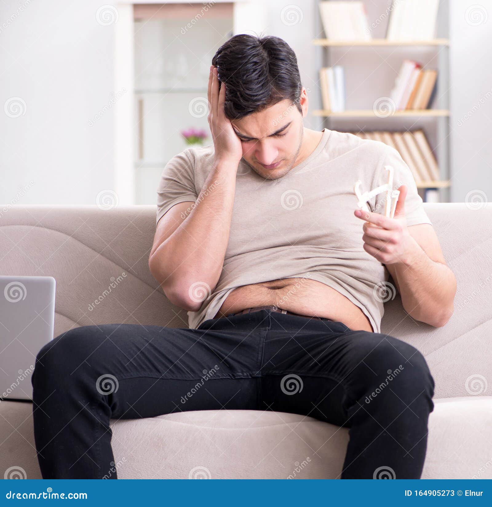 Man Measuring Body Fat with Calipers Stock Image - Image of liposuction ...