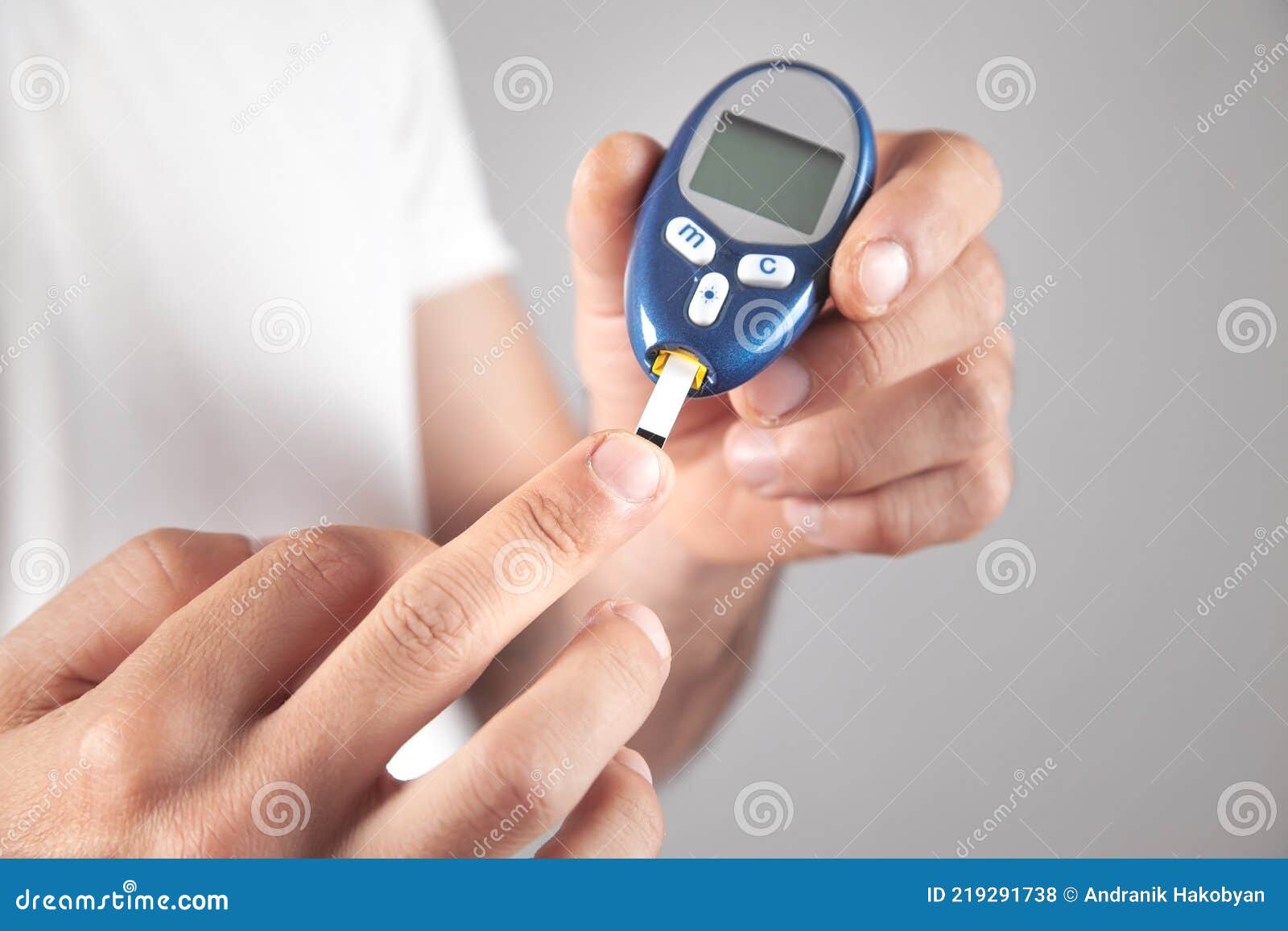 Measuring Glucose Level Blood Test Using Ultra Mini Glucometer And ...