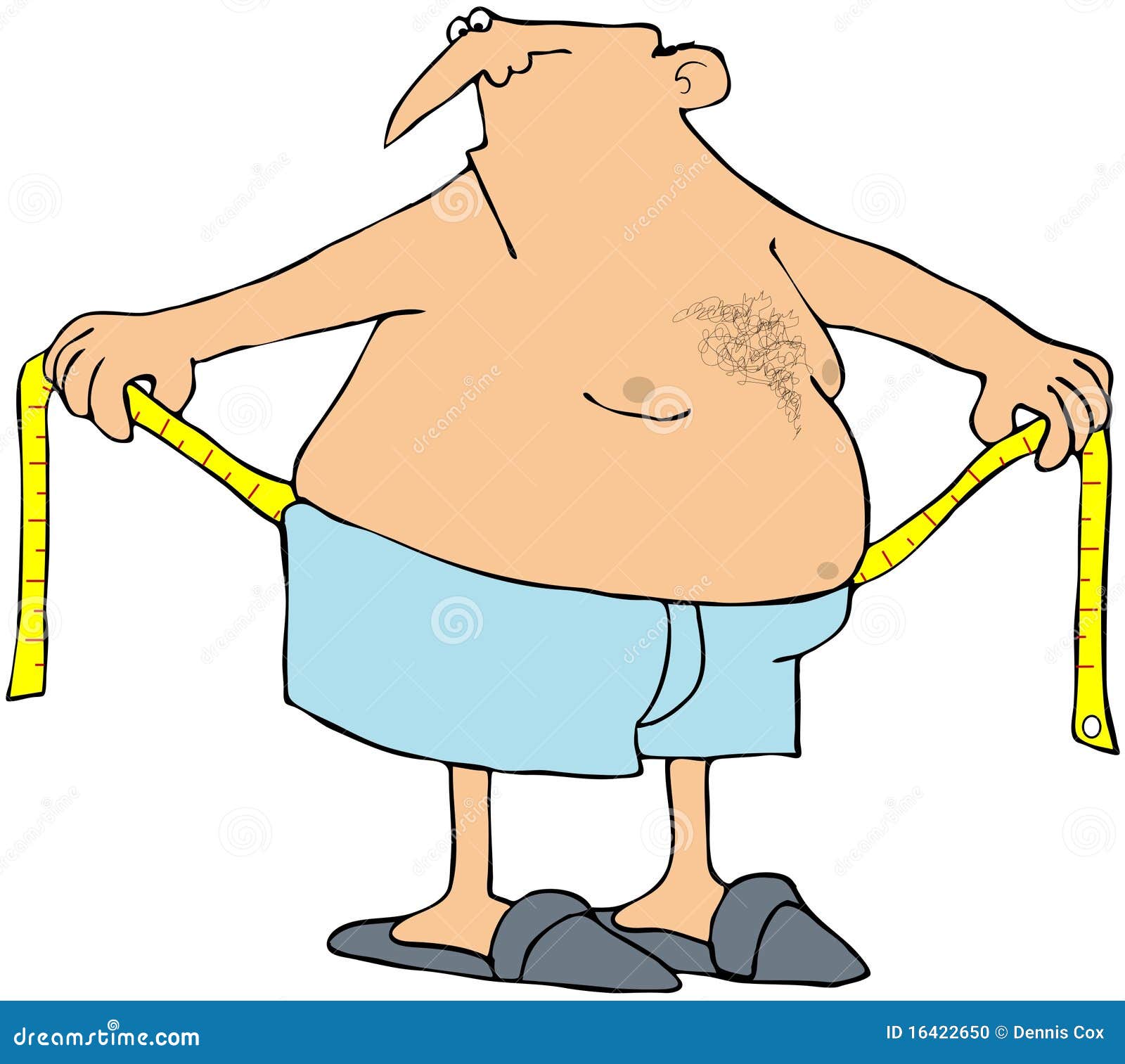 Man Measuring His Waist stock illustration. Illustration of waist ...