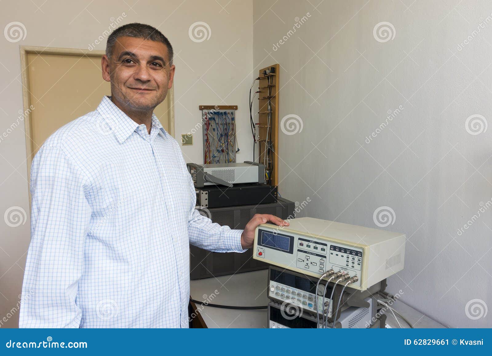 The Man and the Measuring Instruments Stock Image - Image of generator ...