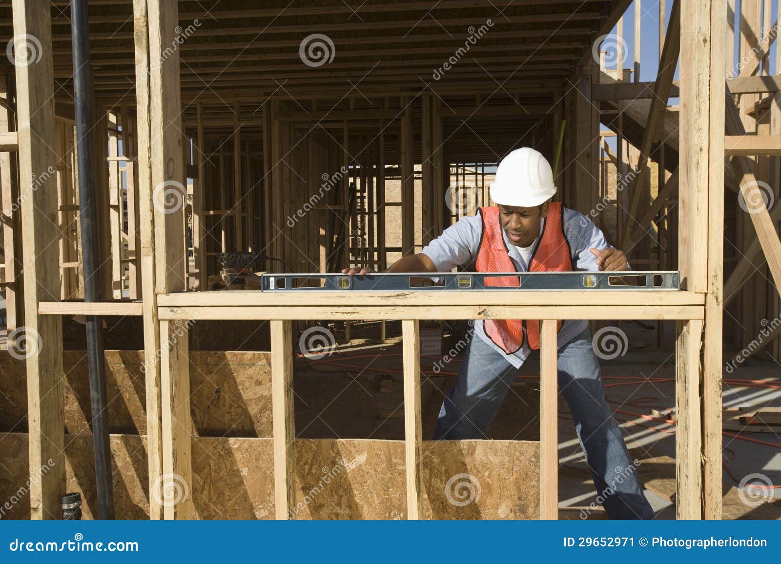 Man Measuring Level Wooden Beam Photos - Free & Royalty-Free Stock ...