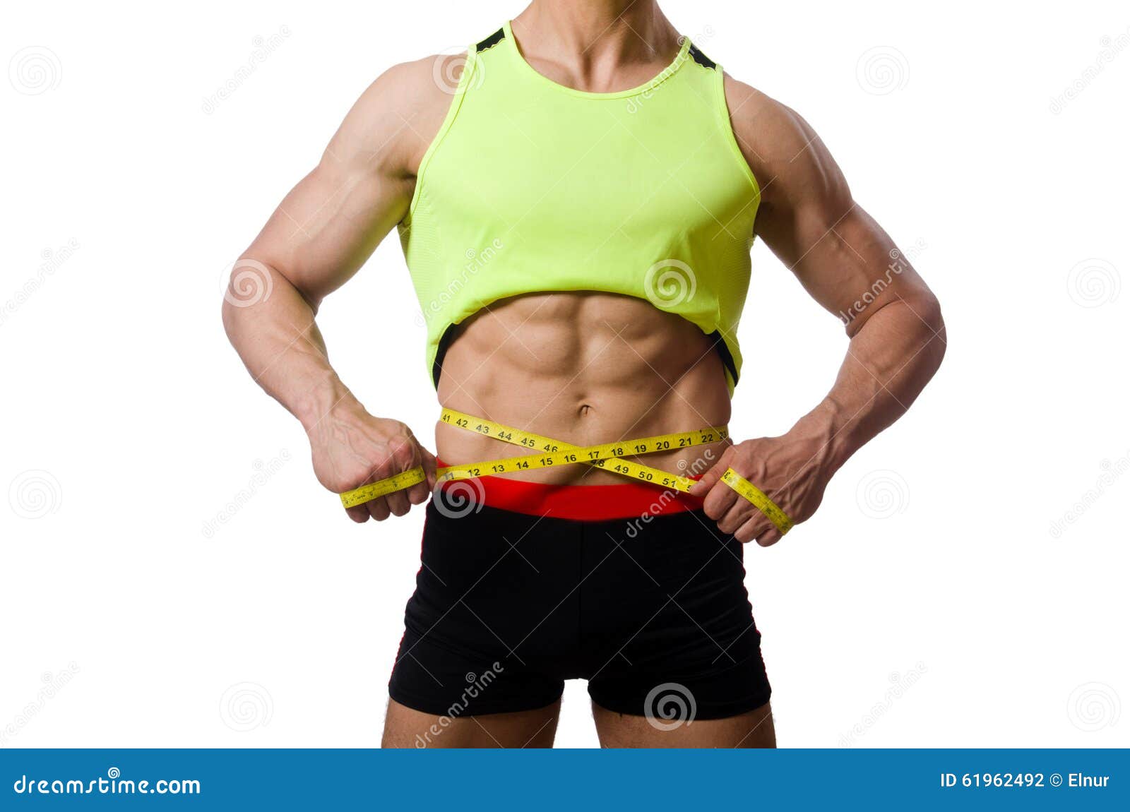 The Man Measuring Muscles on White Stock Photo - Image of chest ...
