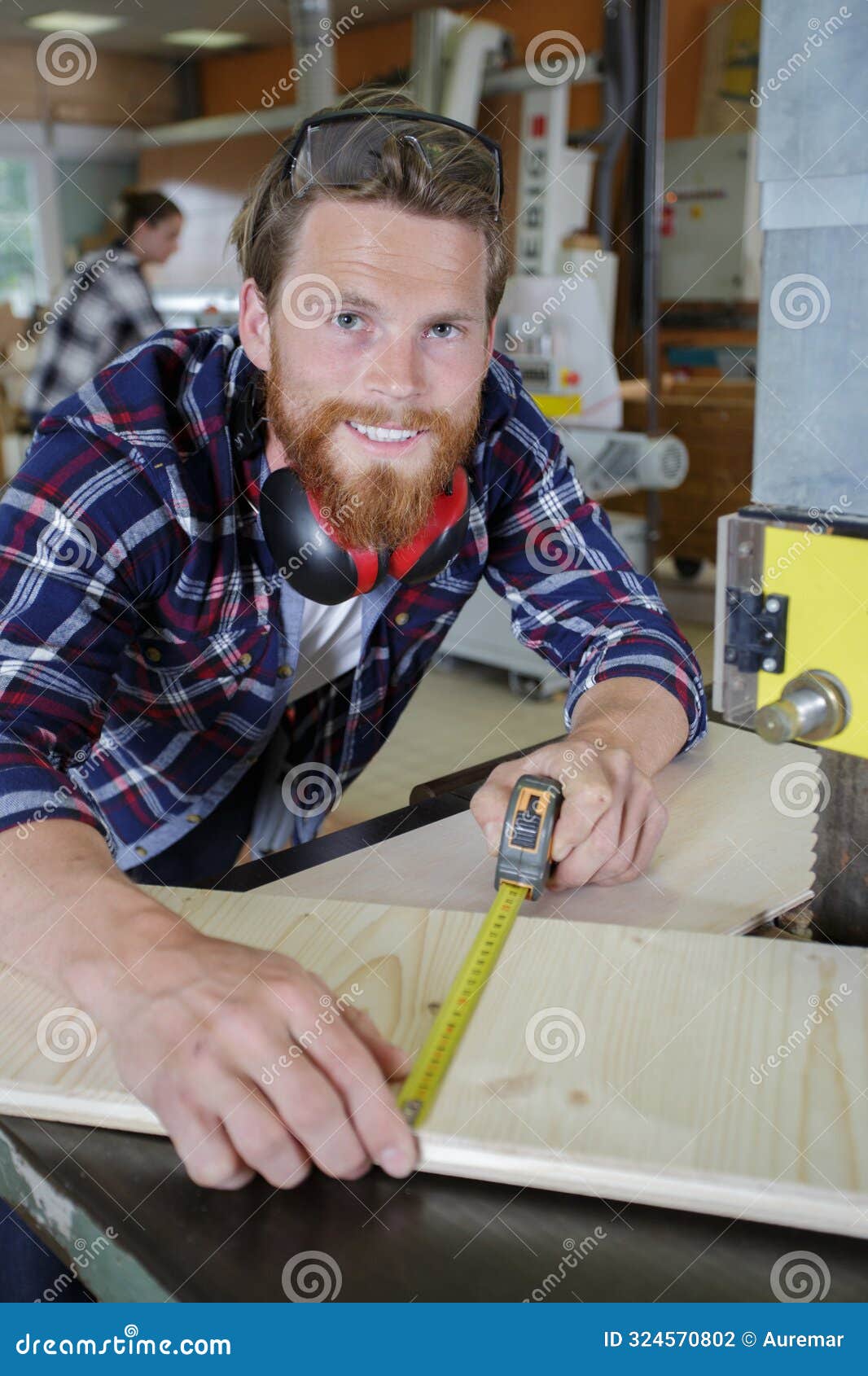 Man Measuring Wall with Measuring Tape Stock Photo - Image of wall ...