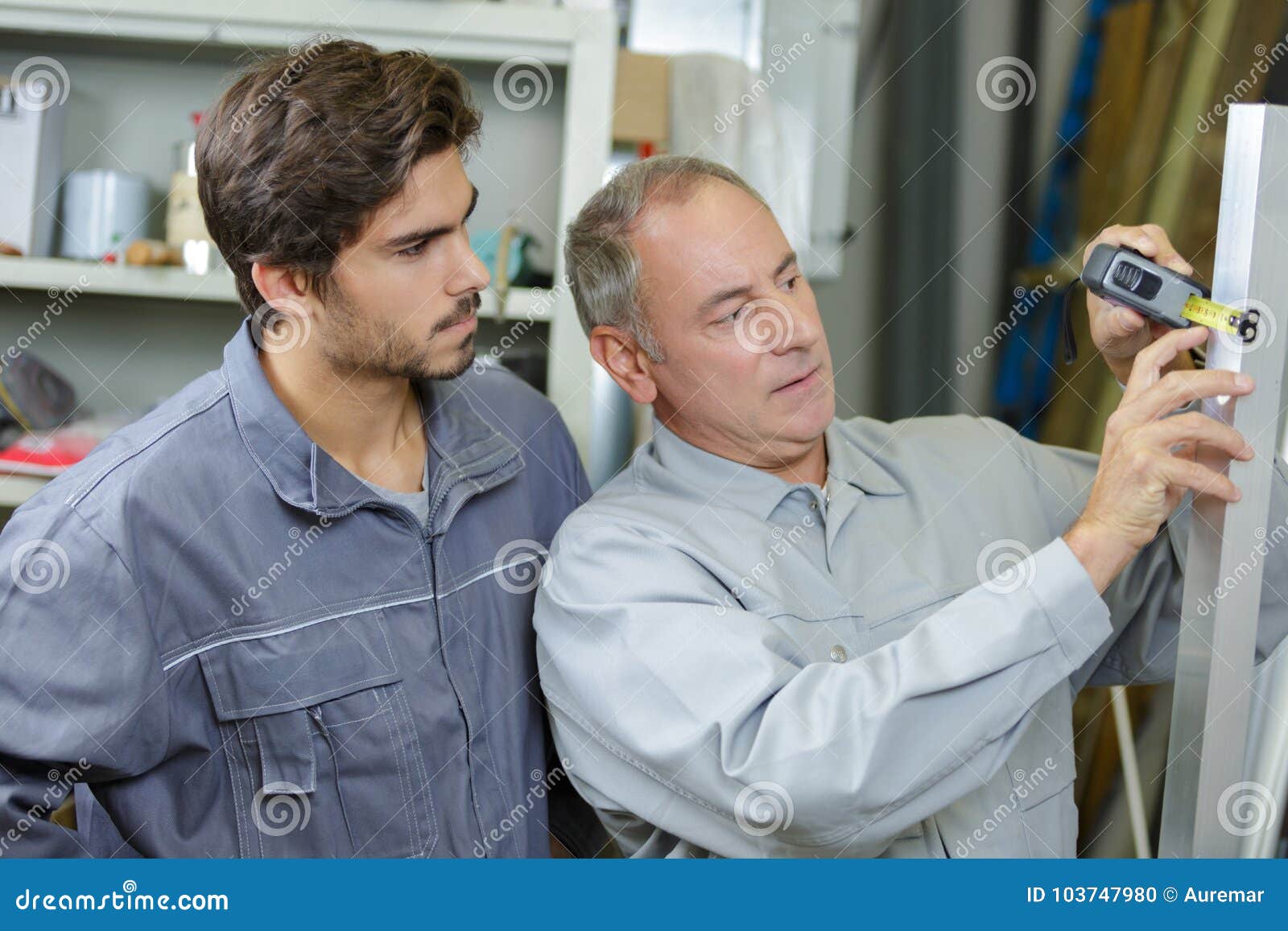 Man Measuring Width Building Materials Stock Photo - Image of checking ...