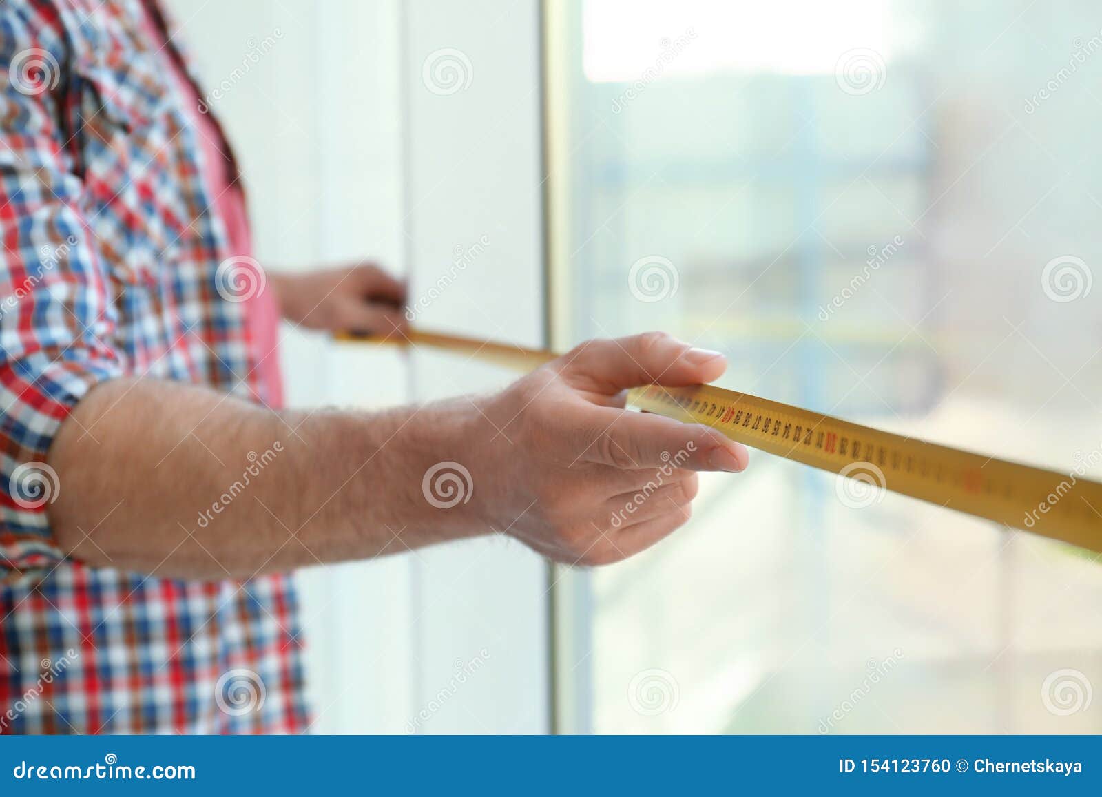 Man Measuring Window, Closeup View. Construction Stock Photo - Image of ... Man Measuring Window, Closeup View. Construction Stock Photo - Image of ...
