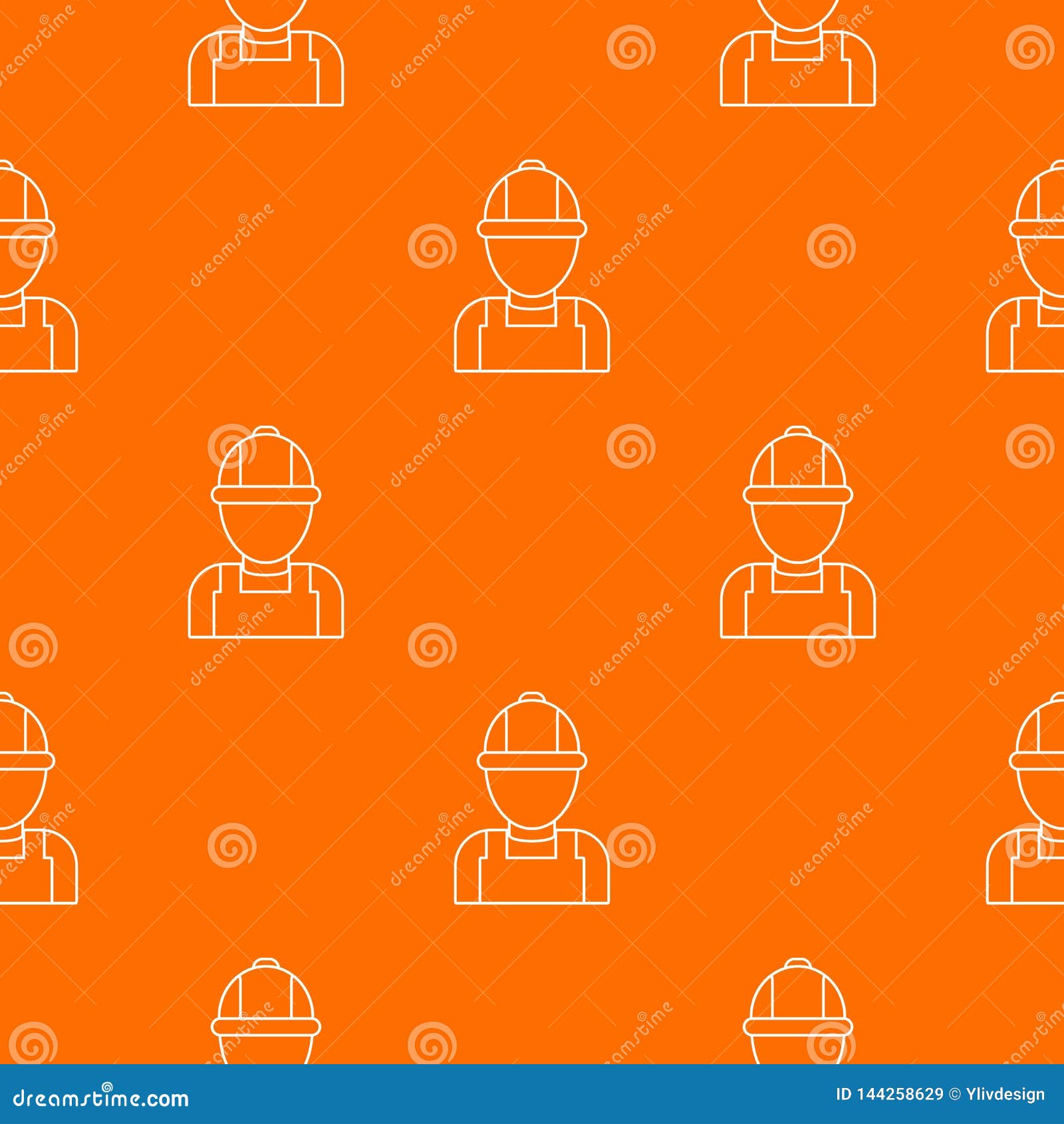 Man Mechanic Pattern Vector Orange Stock Vector - Illustration of ...