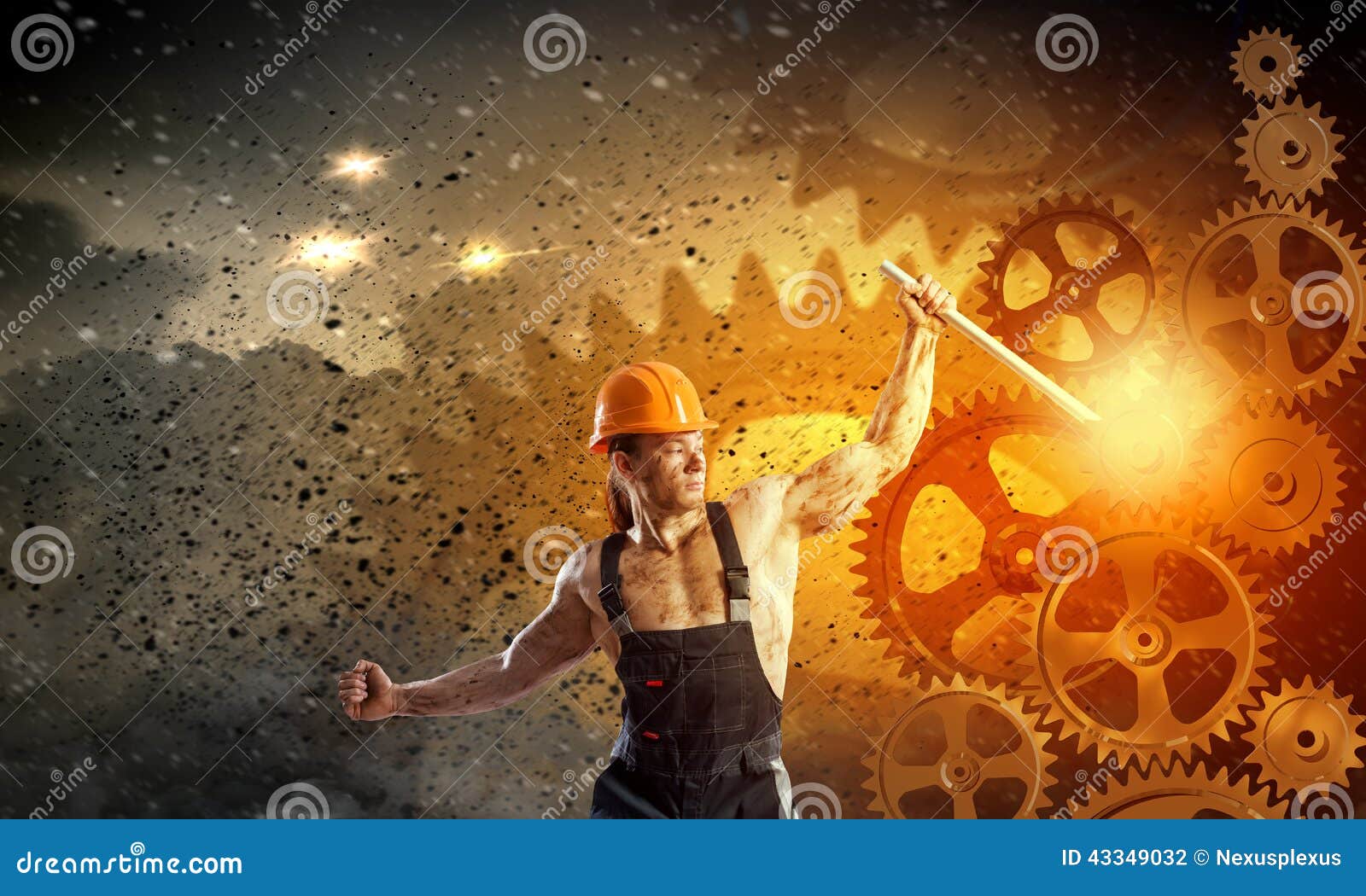 Man mechanic stock photo. Image of bodybuilder, energy - 43349032