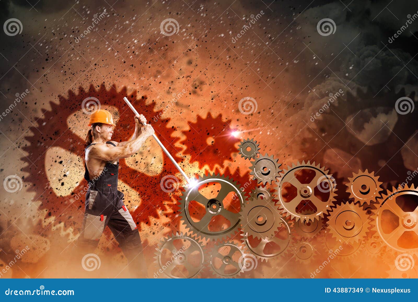 Man mechanic stock image. Image of machine, body, muscles - 43887349