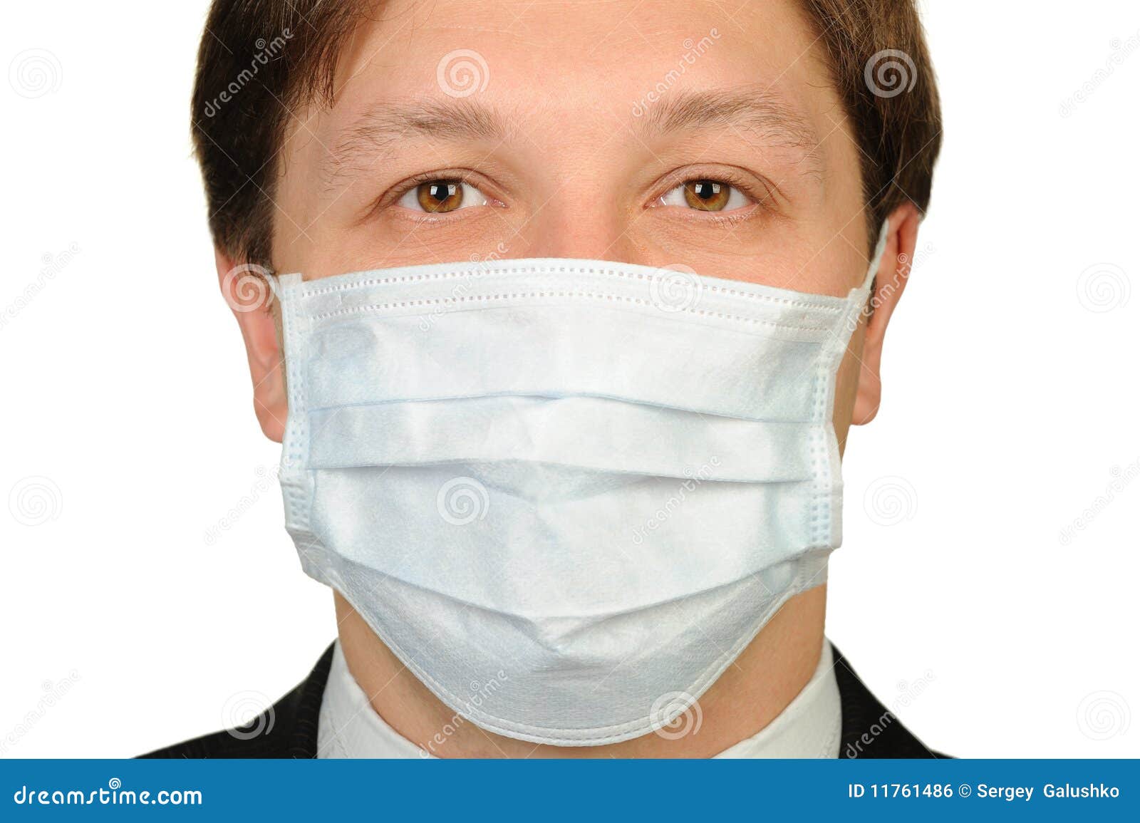 The man in a medical mask. stock photo. Image of isolated - 11761486