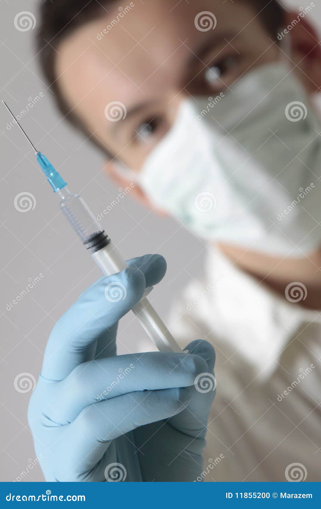 Man with Medical Mask and Syringe Stock Photo - Image of care, illness ...