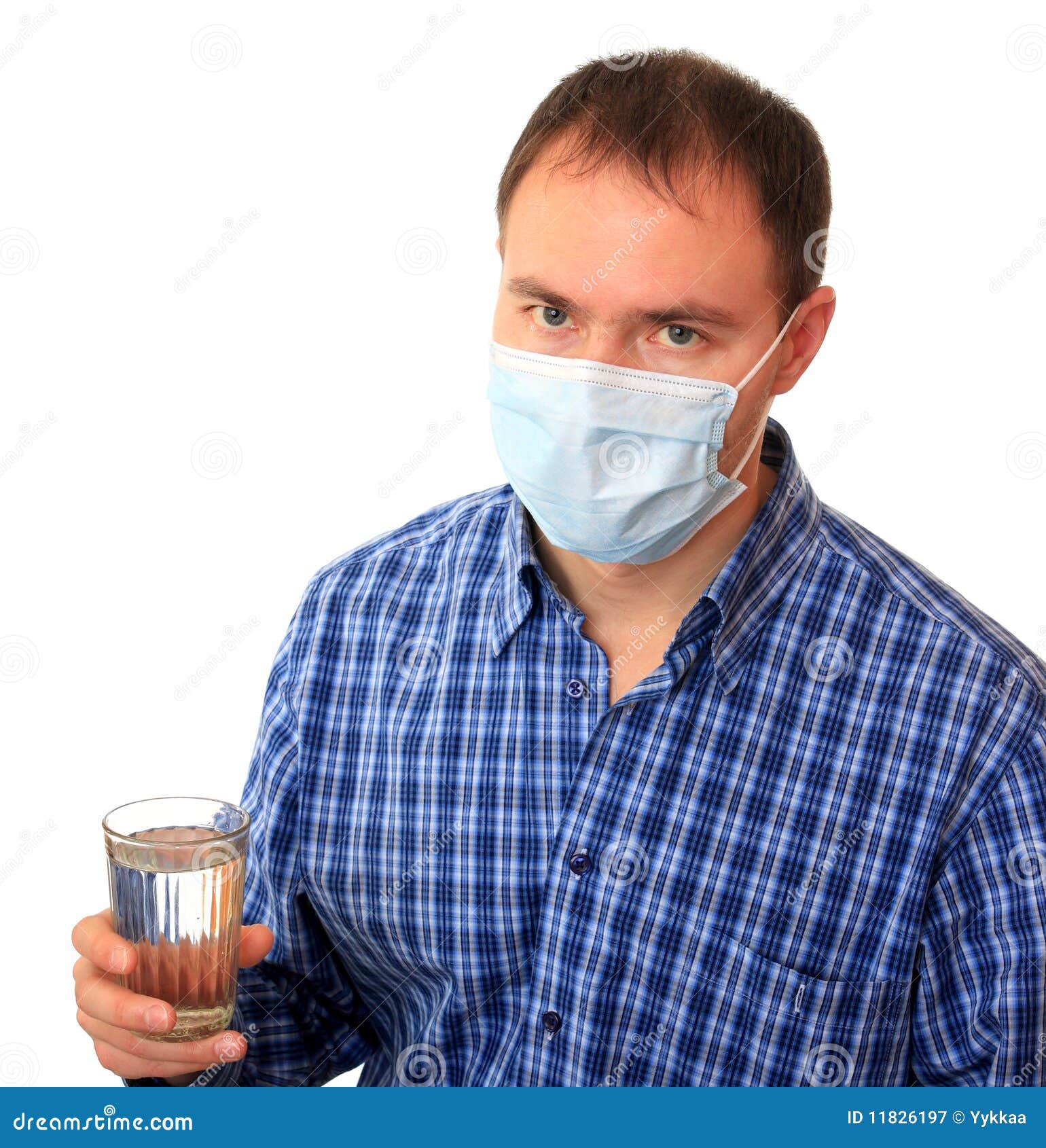 Man in a Medical Mask with Water. Stock Image - Image of drops, quinsy ...