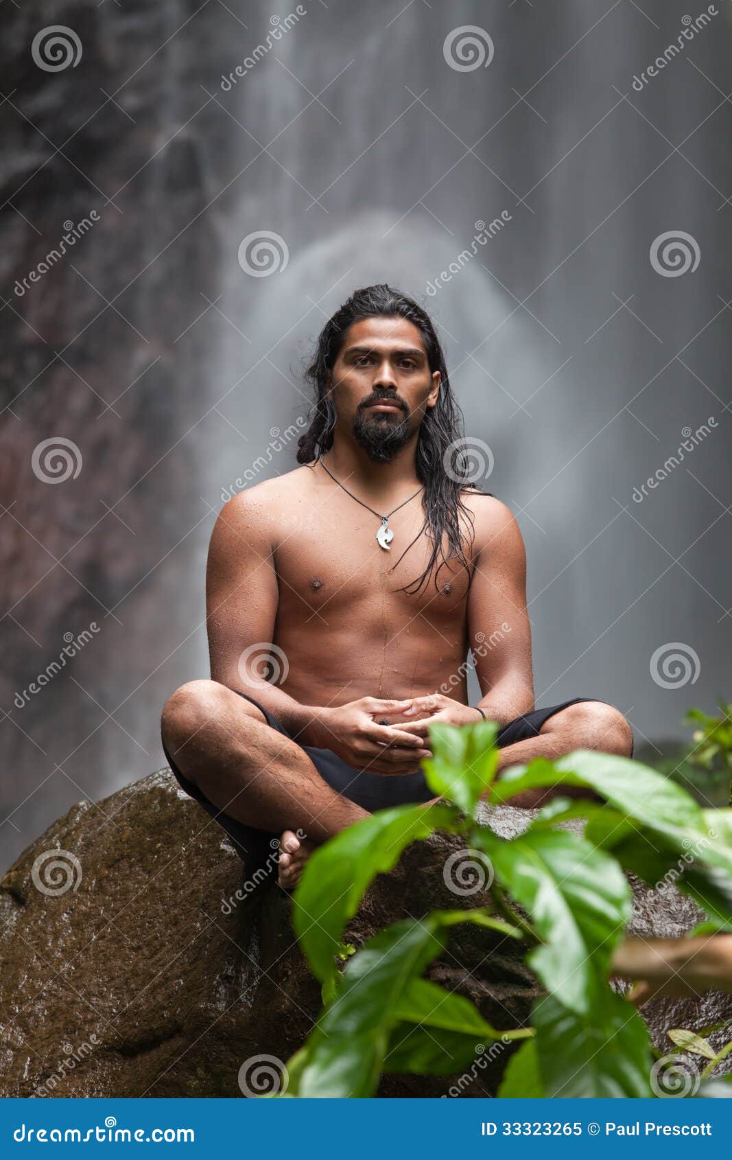 Man Meditating stock image. Image of harmony, paradise - 33323265