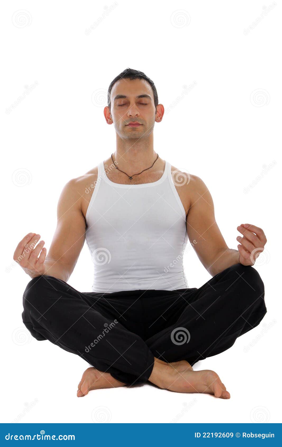 Man in meditation stock image. Image of teaching, posing - 22192609
