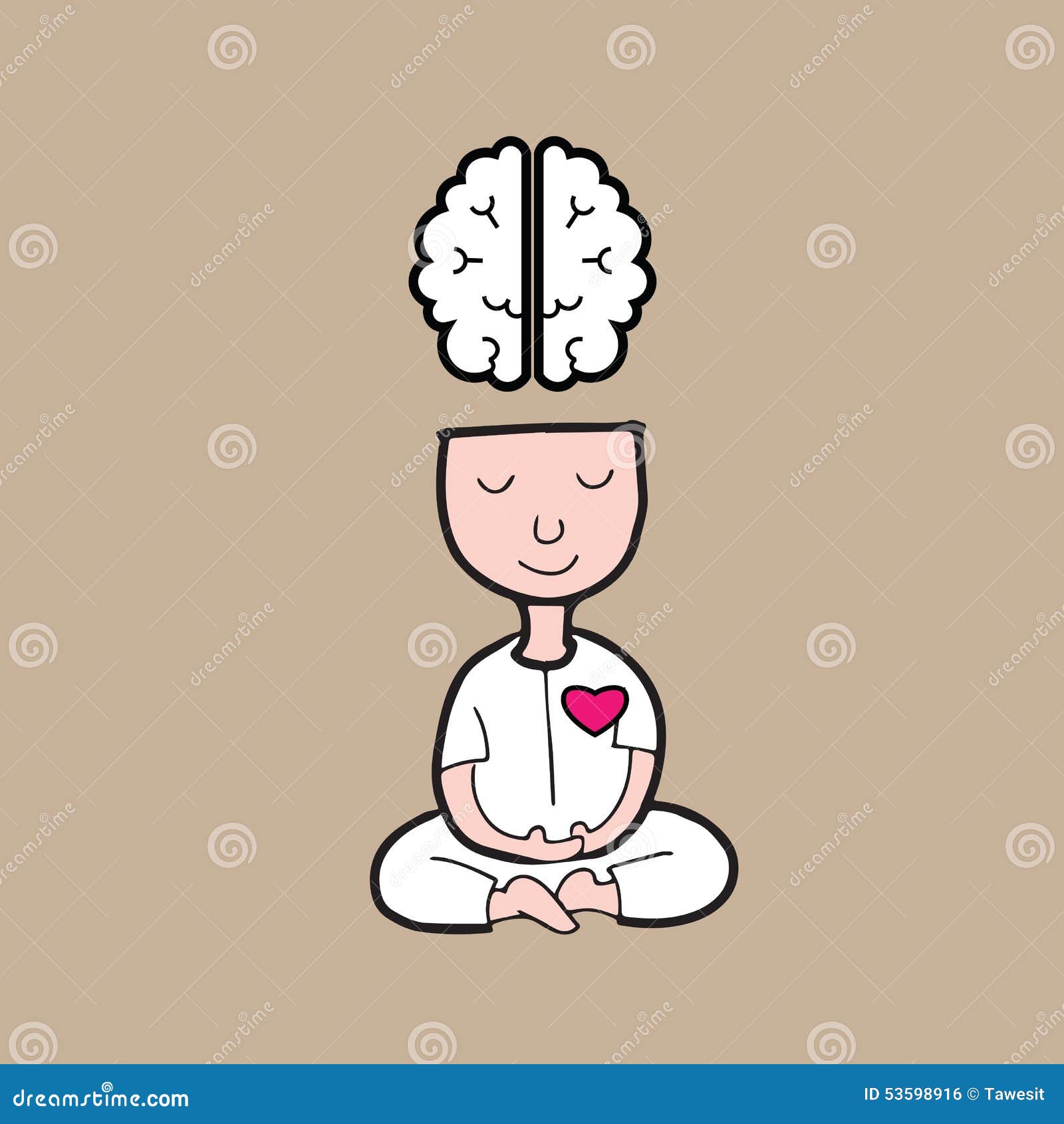 Man meditation brain stock vector. Illustration of balance - 53598916