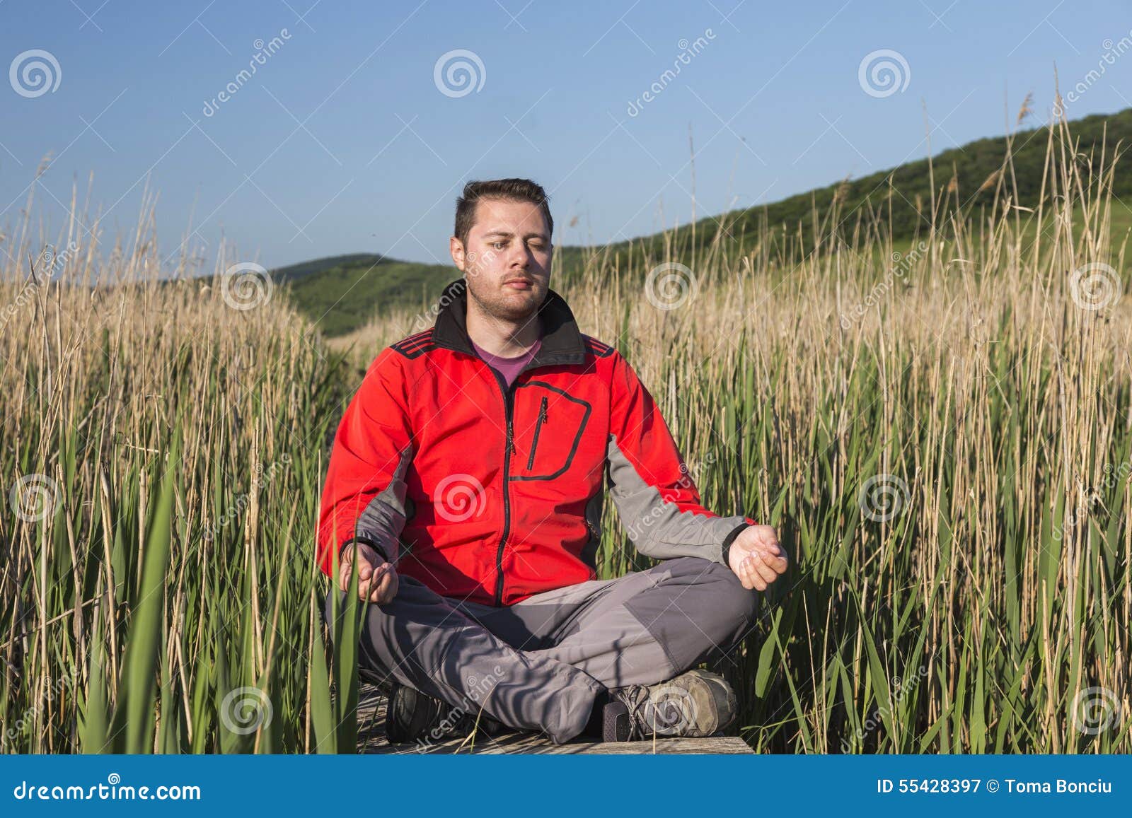 Man meditation stock image. Image of happy, health, enjoy - 55428397
