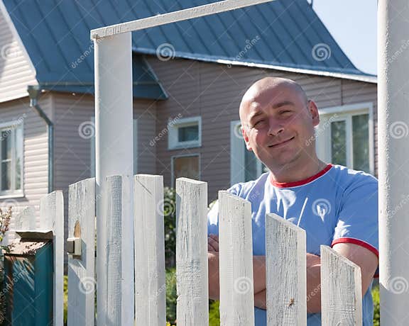 Man meeting near gate stock image. Image of people, entertainmant ...